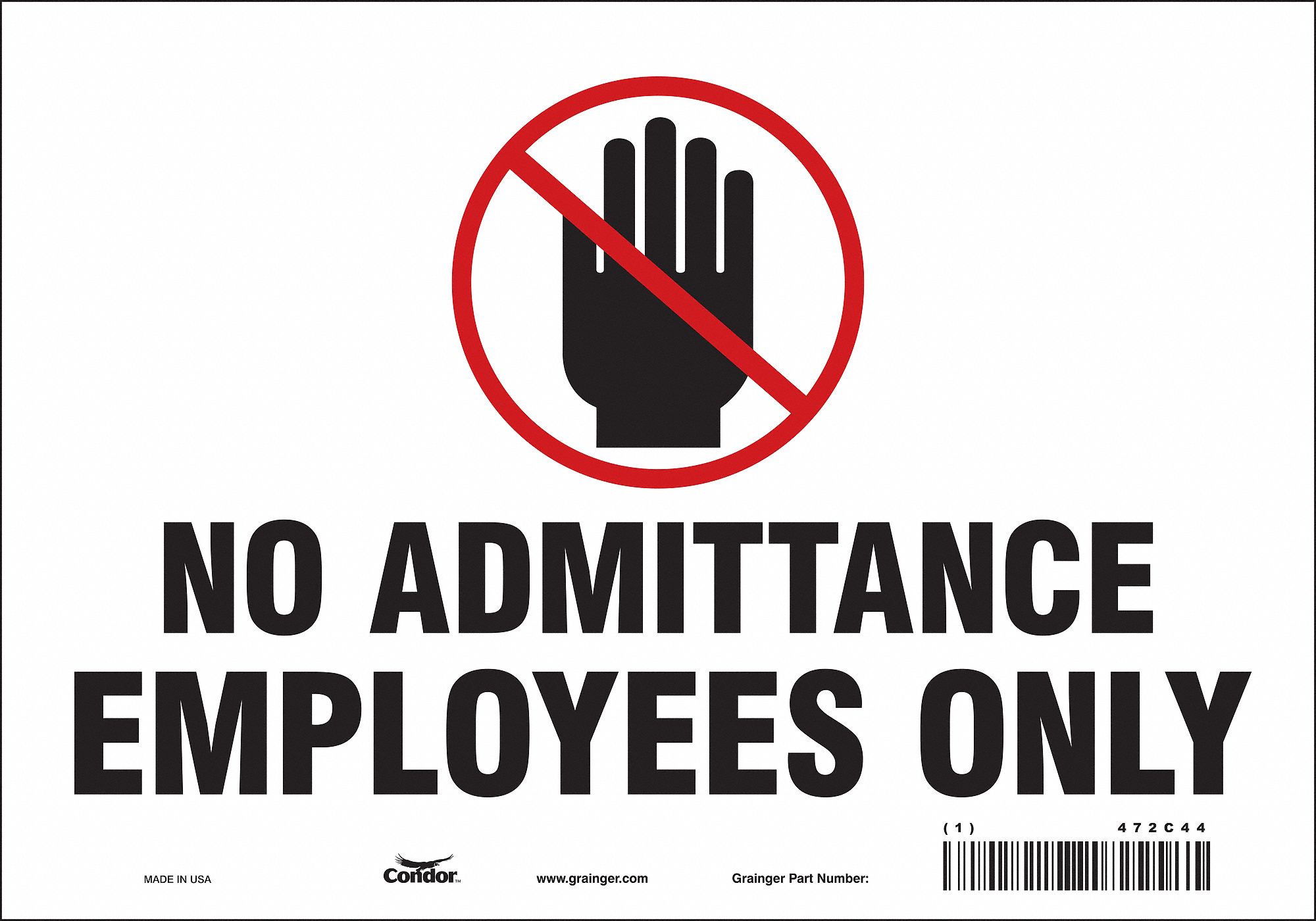 Vinyl, Adhesive Sign Mounting, Safety Sign - 472C44|472C44 - Grainger