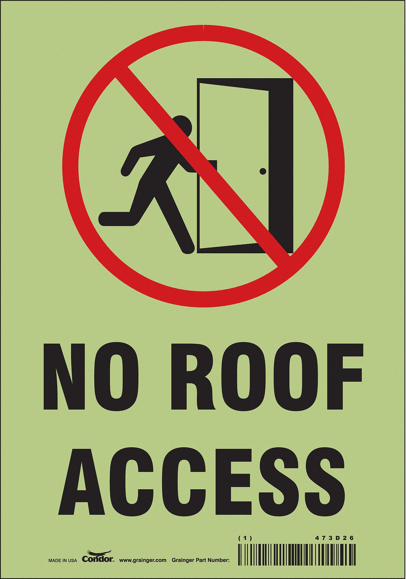 Glow Vinyl, Adhesive Sign Mounting, Safety Sign - 473D26|473D26 - Grainger