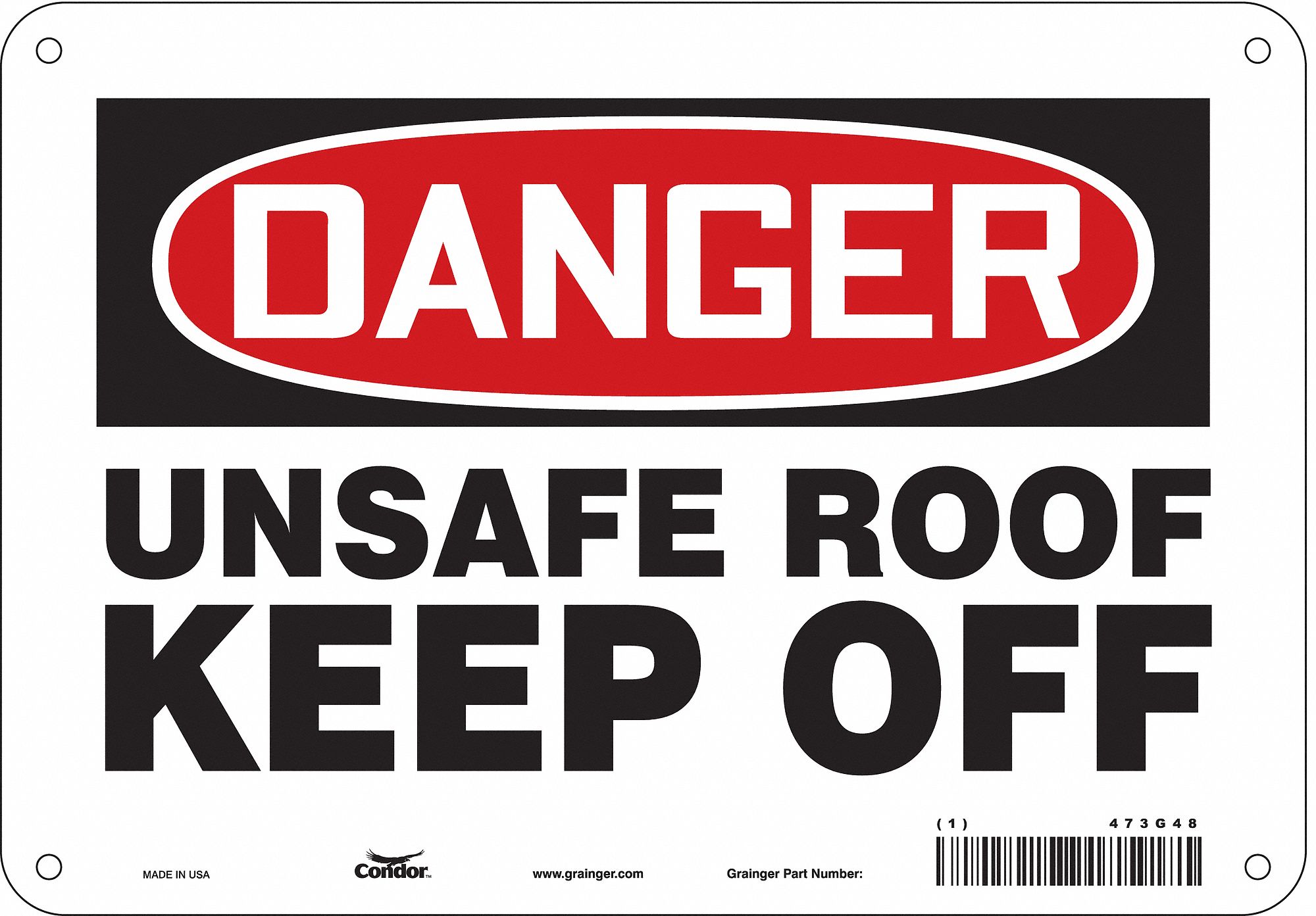 Aluminum, Mounting Holes Sign Mounting, Safety Sign - 473G48|473G48 ...