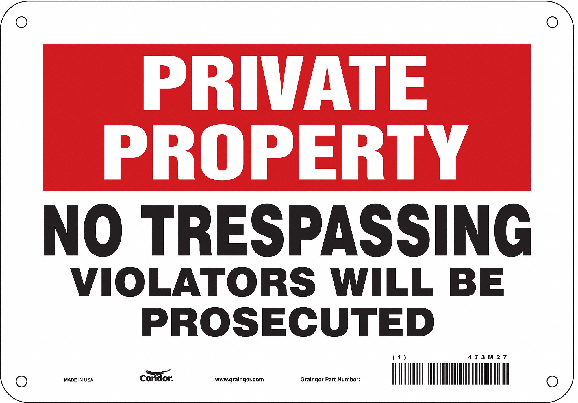 Vinyl, Adhesive Sign Mounting, Safety Sign - 473M27|473M27 - Grainger