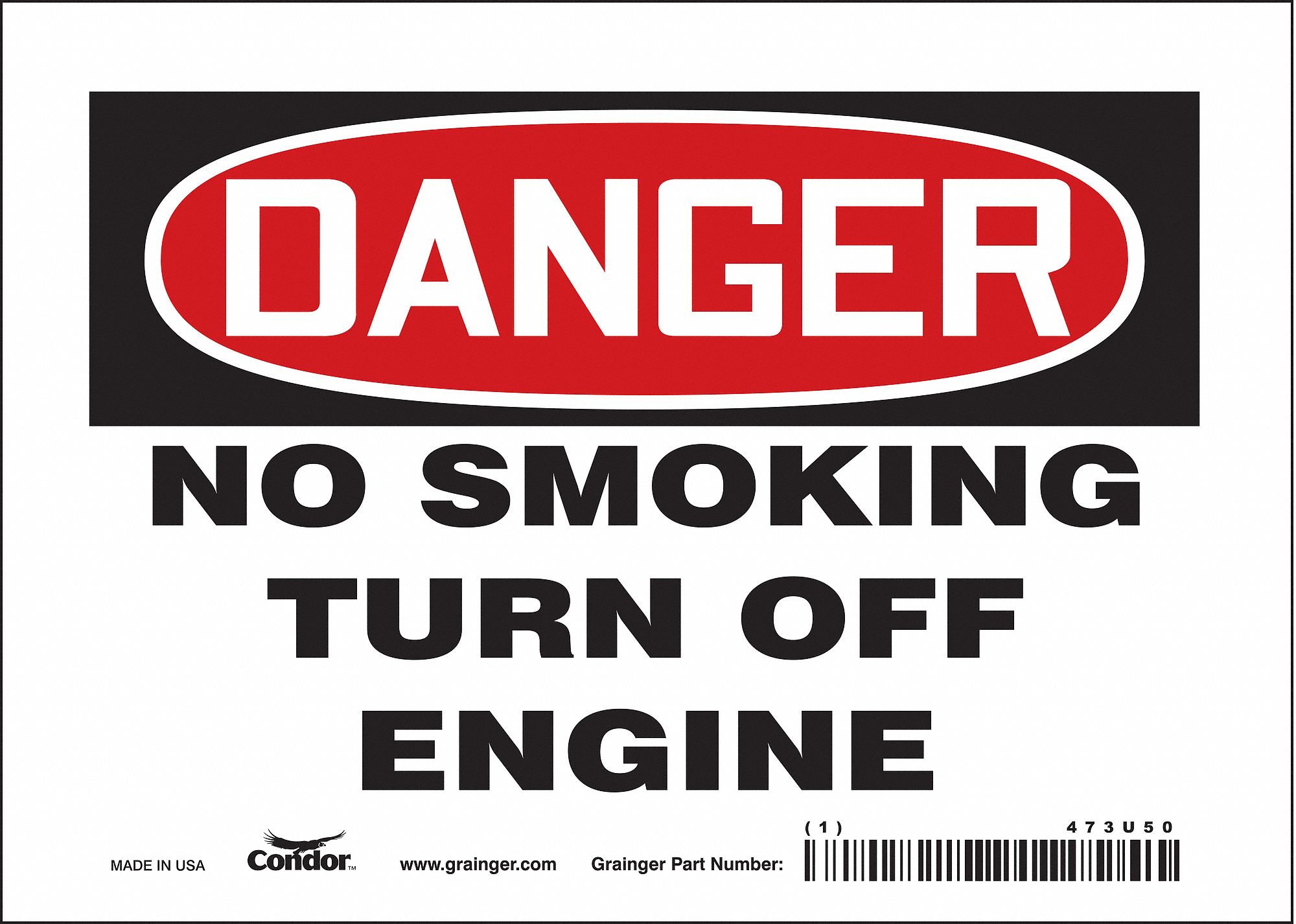 Vinyl, Adhesive Sign Mounting, Safety Sign - 473U50|473U50 - Grainger