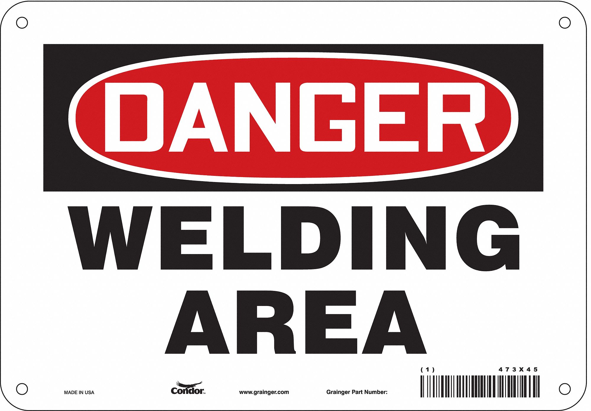 Aluminum, Mounting Holes Sign Mounting, Safety Sign - 473X45|473X45 ...