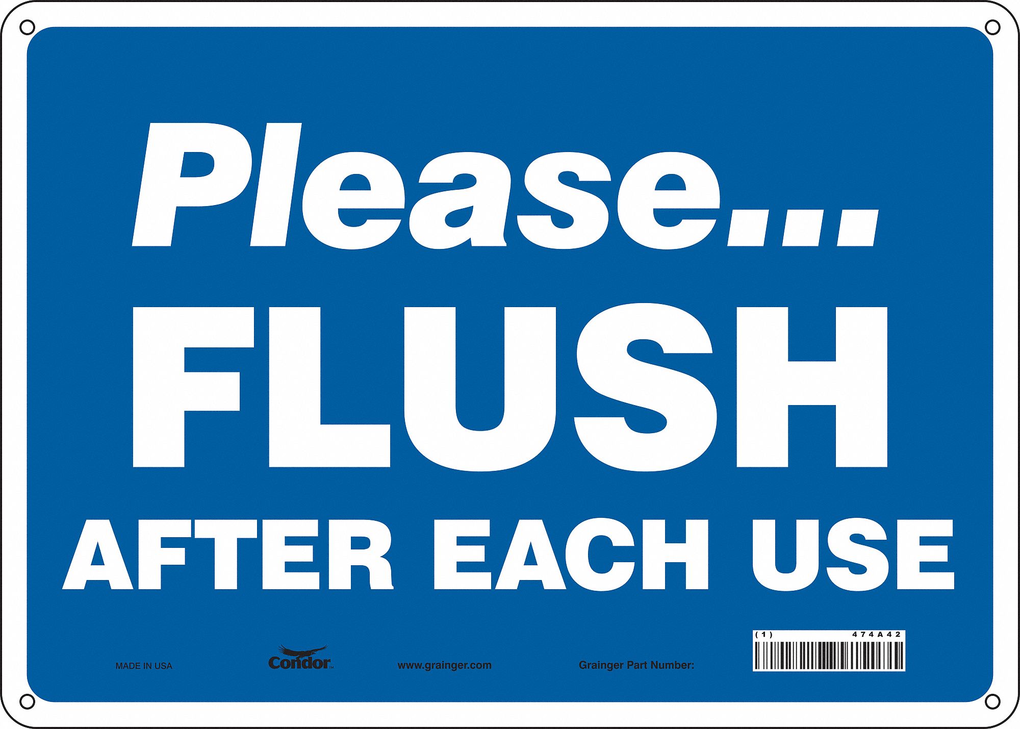Aluminum, Mounting Holes Sign Mounting, Safety Sign - 474A42|474A42 ...