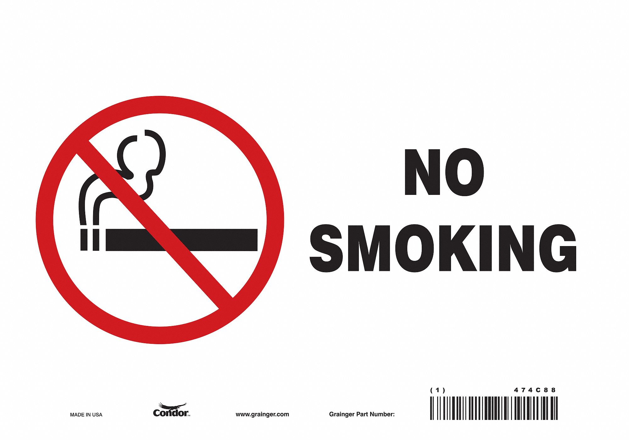 Vinyl, Adhesive Sign Mounting, Safety Sign - 474C88|474C88 - Grainger