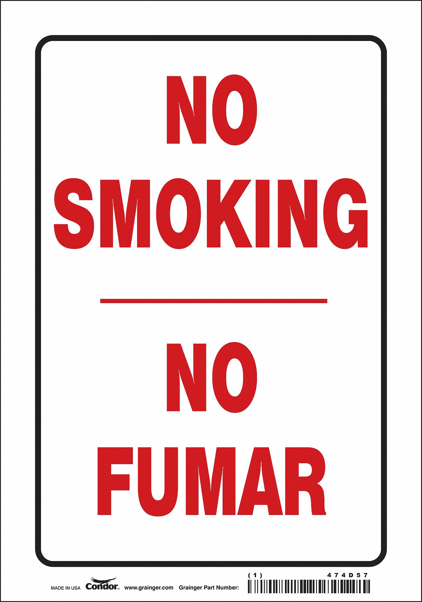 Vinyl, Adhesive Sign Mounting, Safety Sign - 474D57|474D57 - Grainger