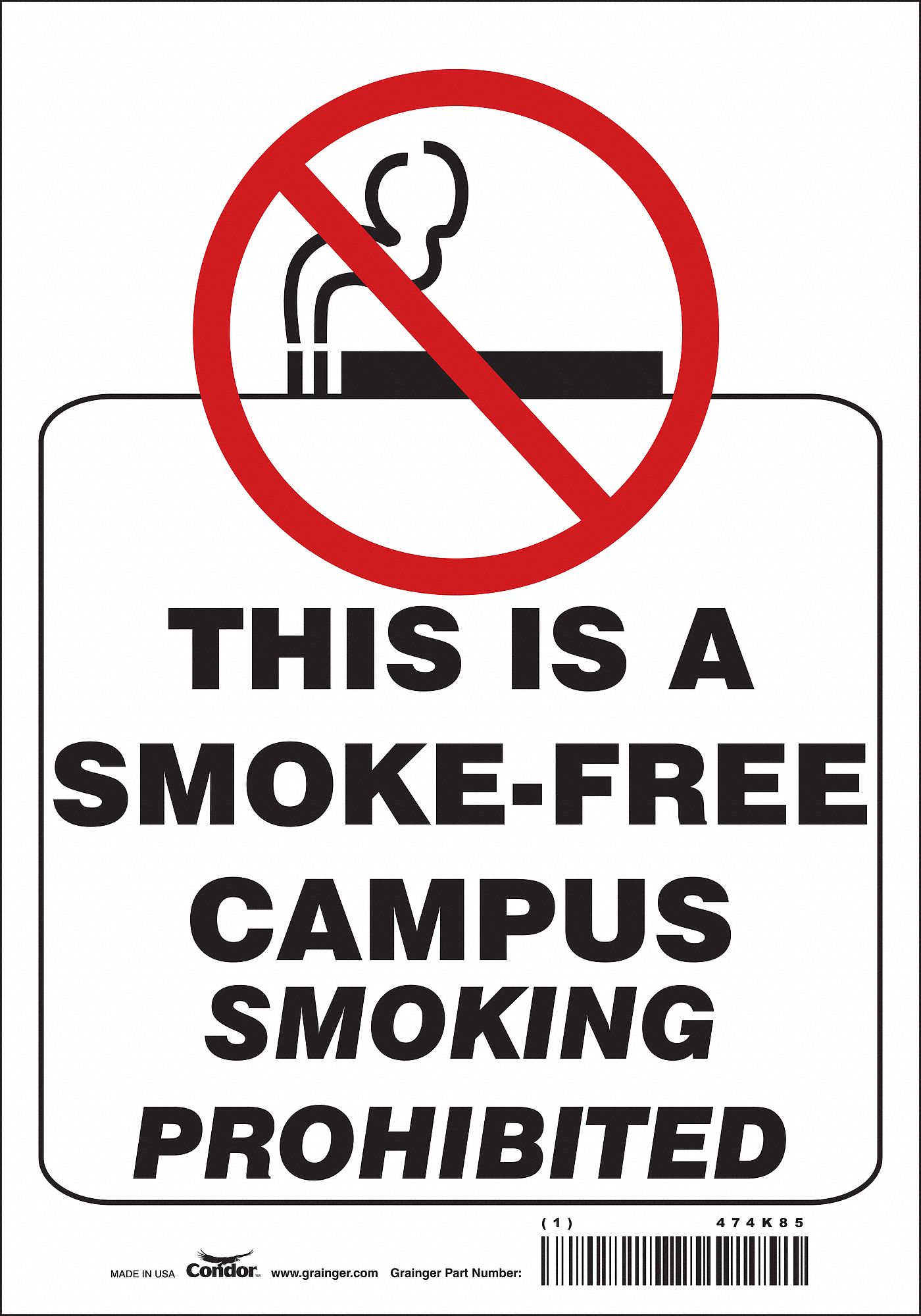 Vinyl, Adhesive Sign Mounting, Safety Sign - 474K85|474K85 - Grainger