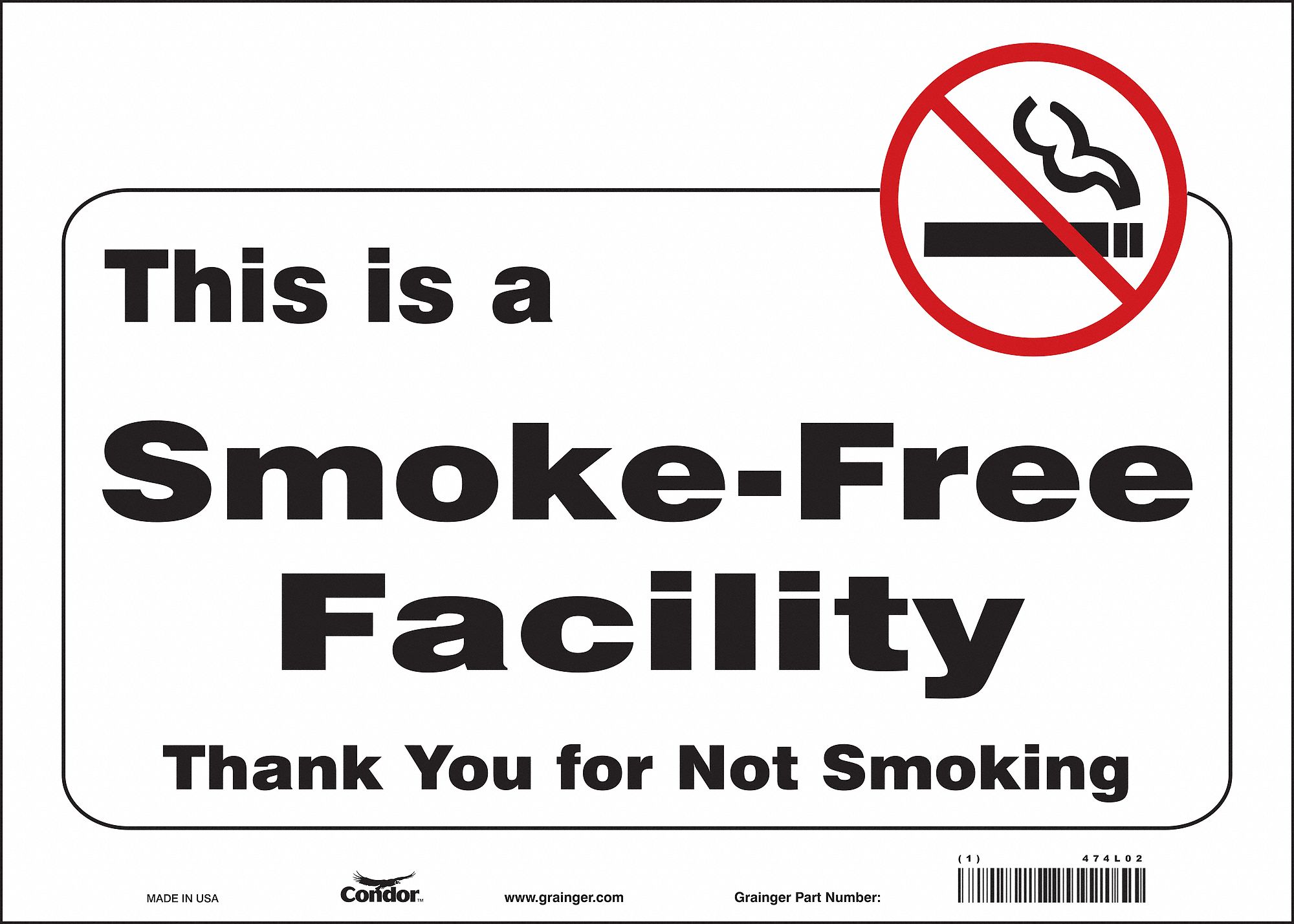 Vinyl, Adhesive Sign Mounting, Safety Sign - 474L02|474L02 - Grainger