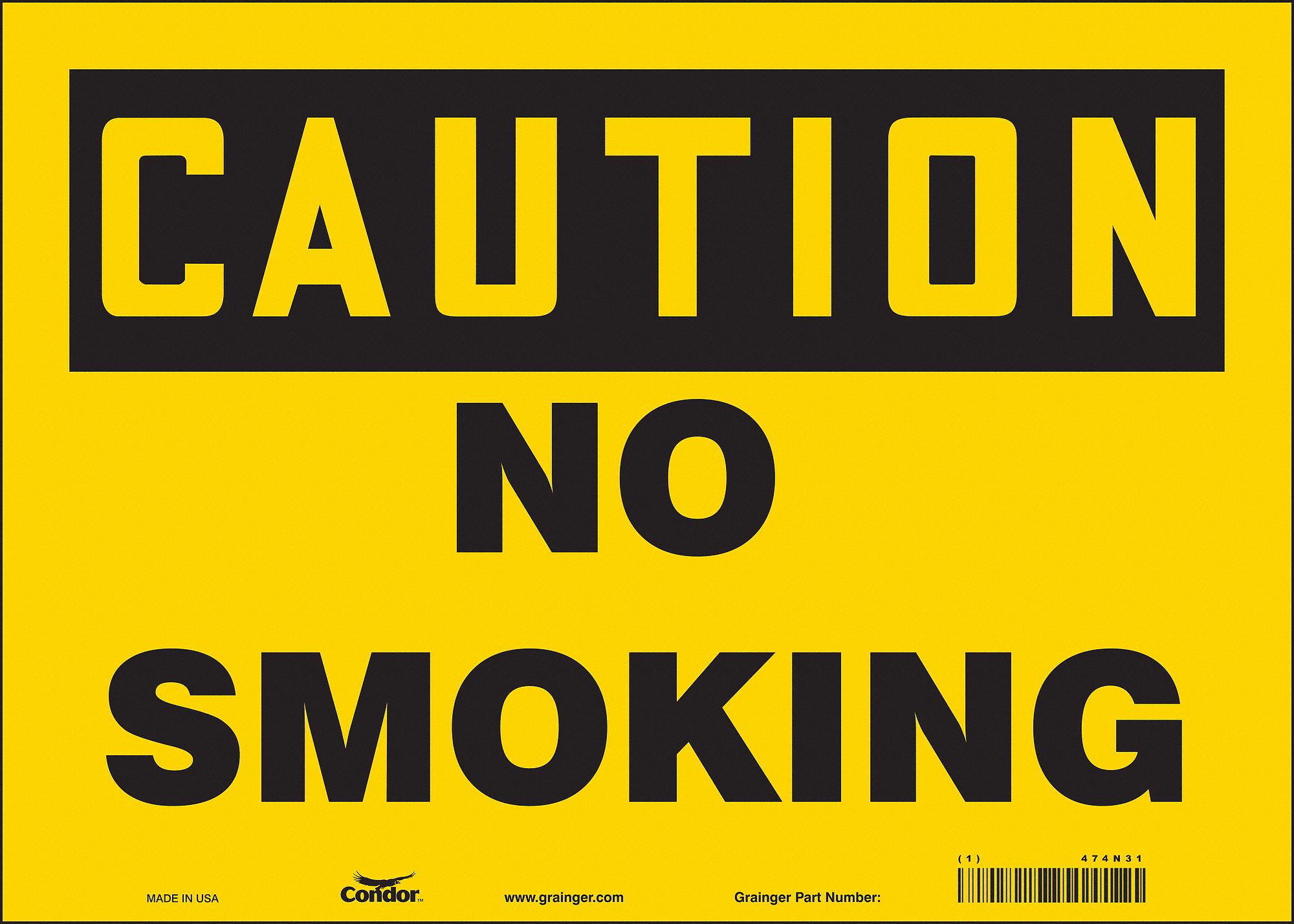 Vinyl, Adhesive Sign Mounting, Safety Sign - 474N31|474N31 - Grainger