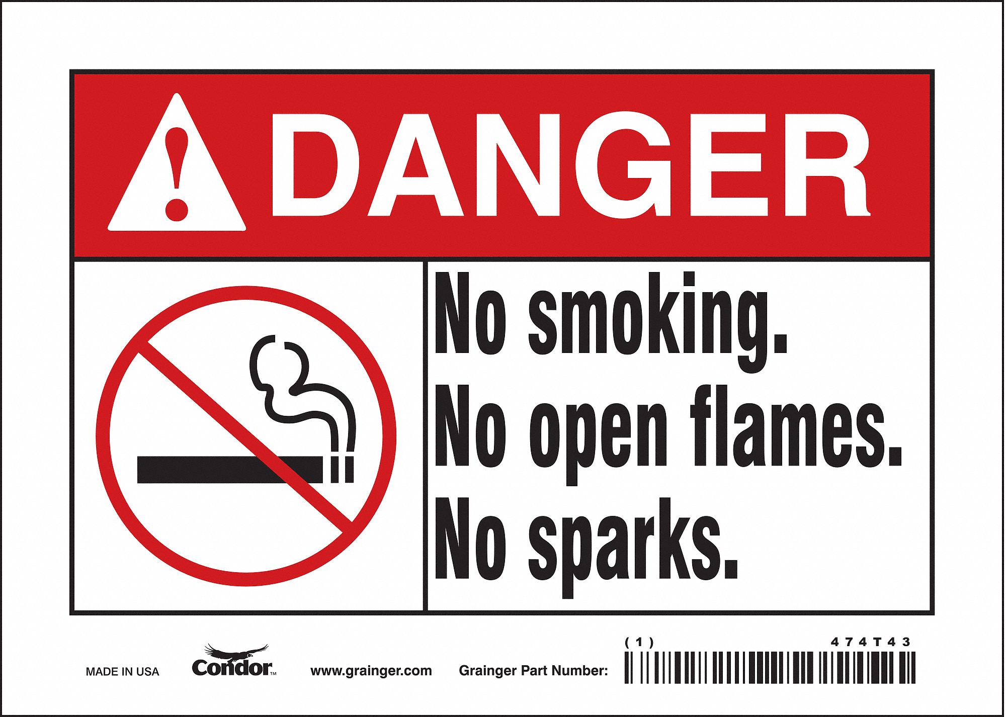 Vinyl, Adhesive Sign Mounting, Safety Sign - 474T43|474T43 - Grainger