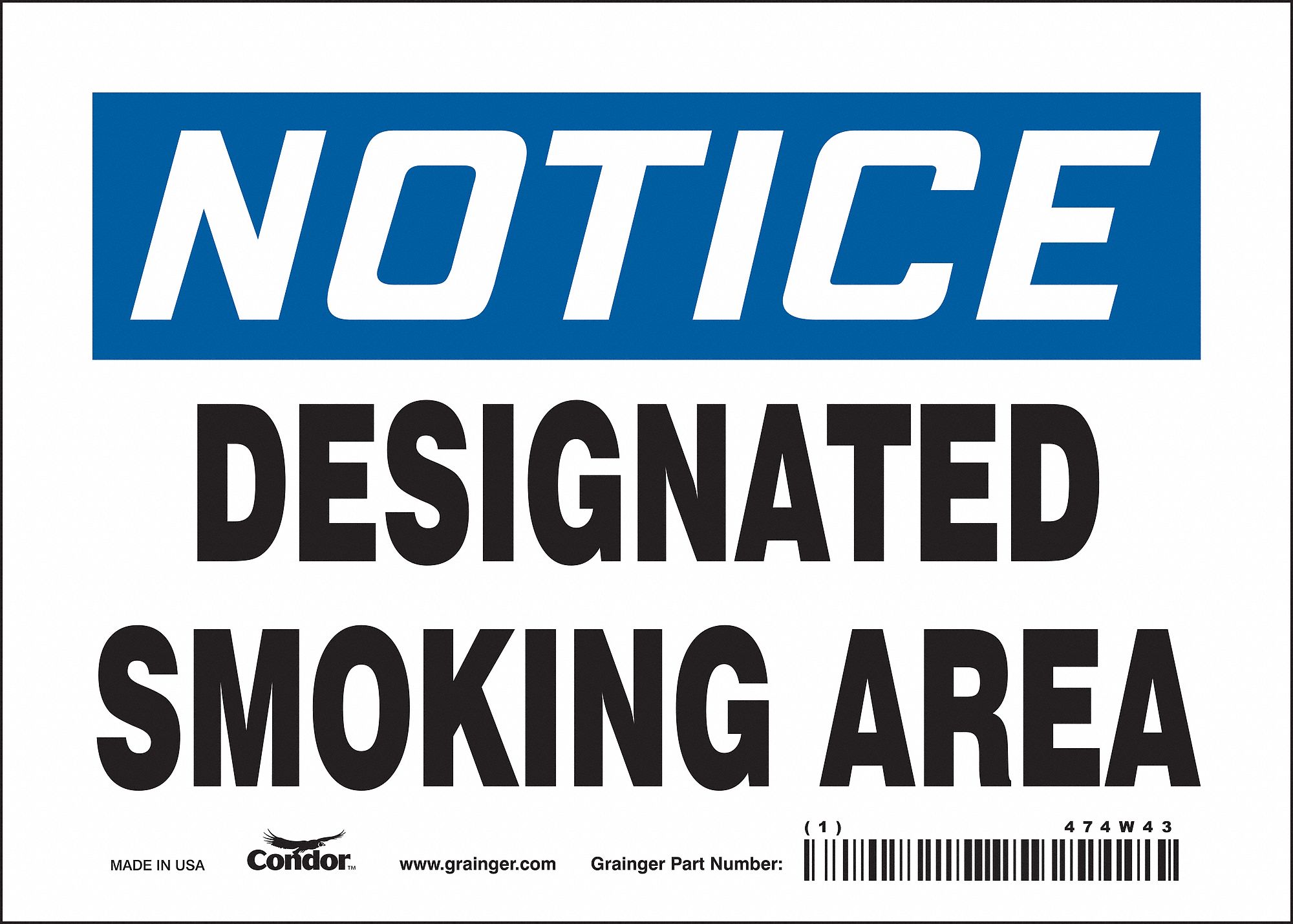 Vinyl, Adhesive Sign Mounting, Safety Sign - 474W43|474W43 - Grainger
