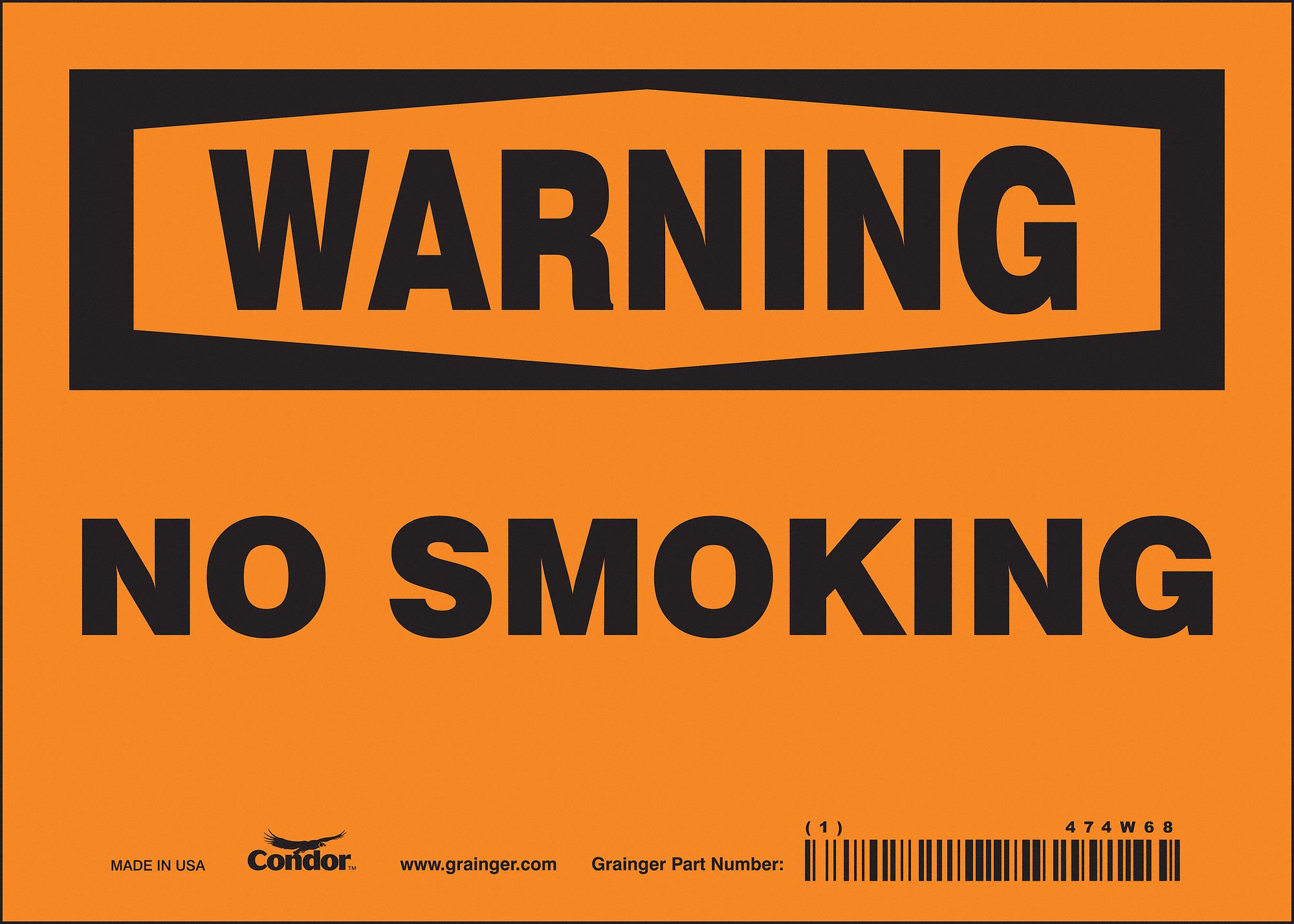Vinyl, Adhesive Sign Mounting, Safety Sign - 474W68|474W68 - Grainger