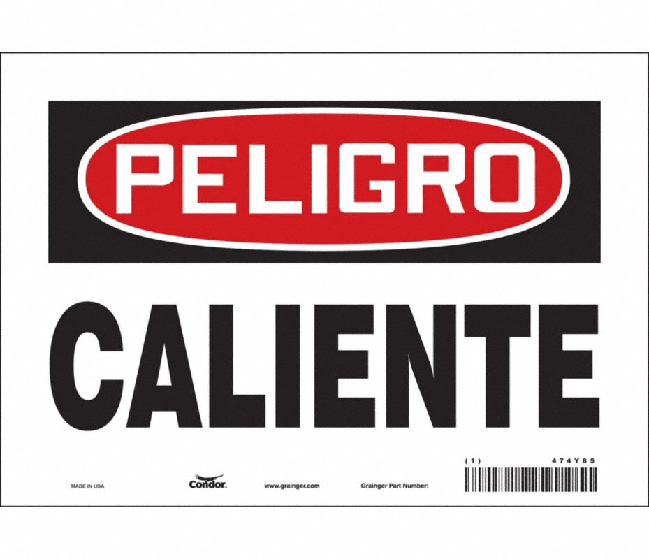 CONDOR Letrero de Peligro, Encabezado: Peligro, Material Vinilo, Altura ...
