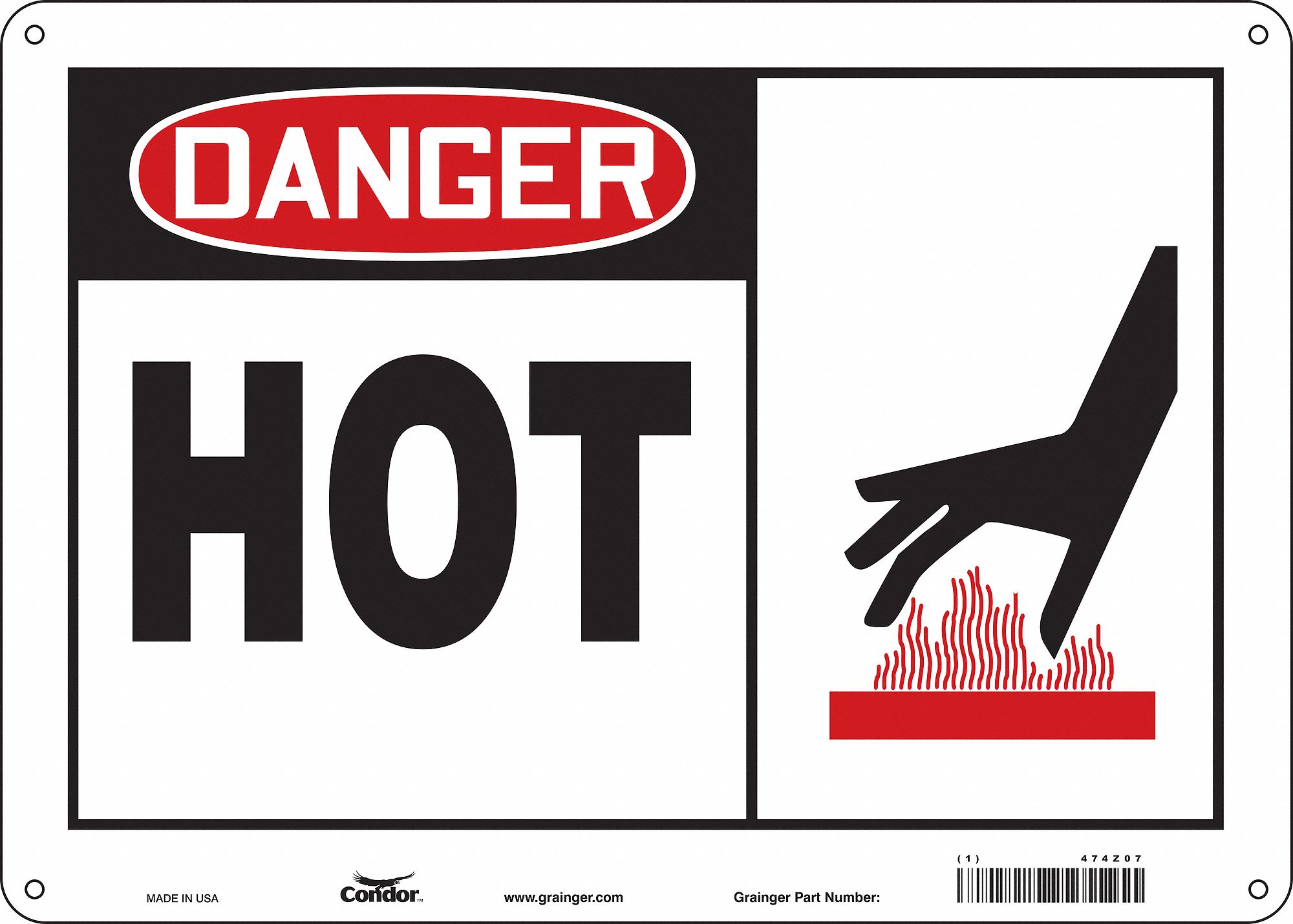 Aluminum, Mounting Holes Sign Mounting, Safety Sign - 474Z07|474Z07 ...