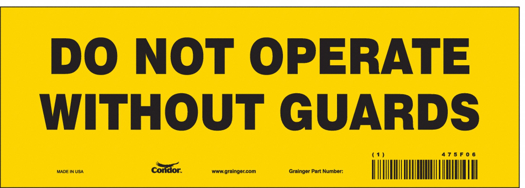 Vinyl, Adhesive Sign Mounting, Safety Sign - 475F06|475F06 - Grainger