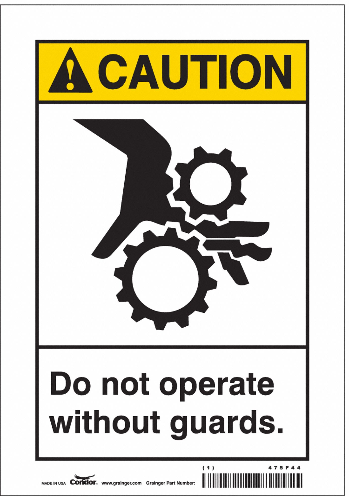 Vinyl, Adhesive Sign Mounting, Safety Sign - 475F44|475F44 - Grainger