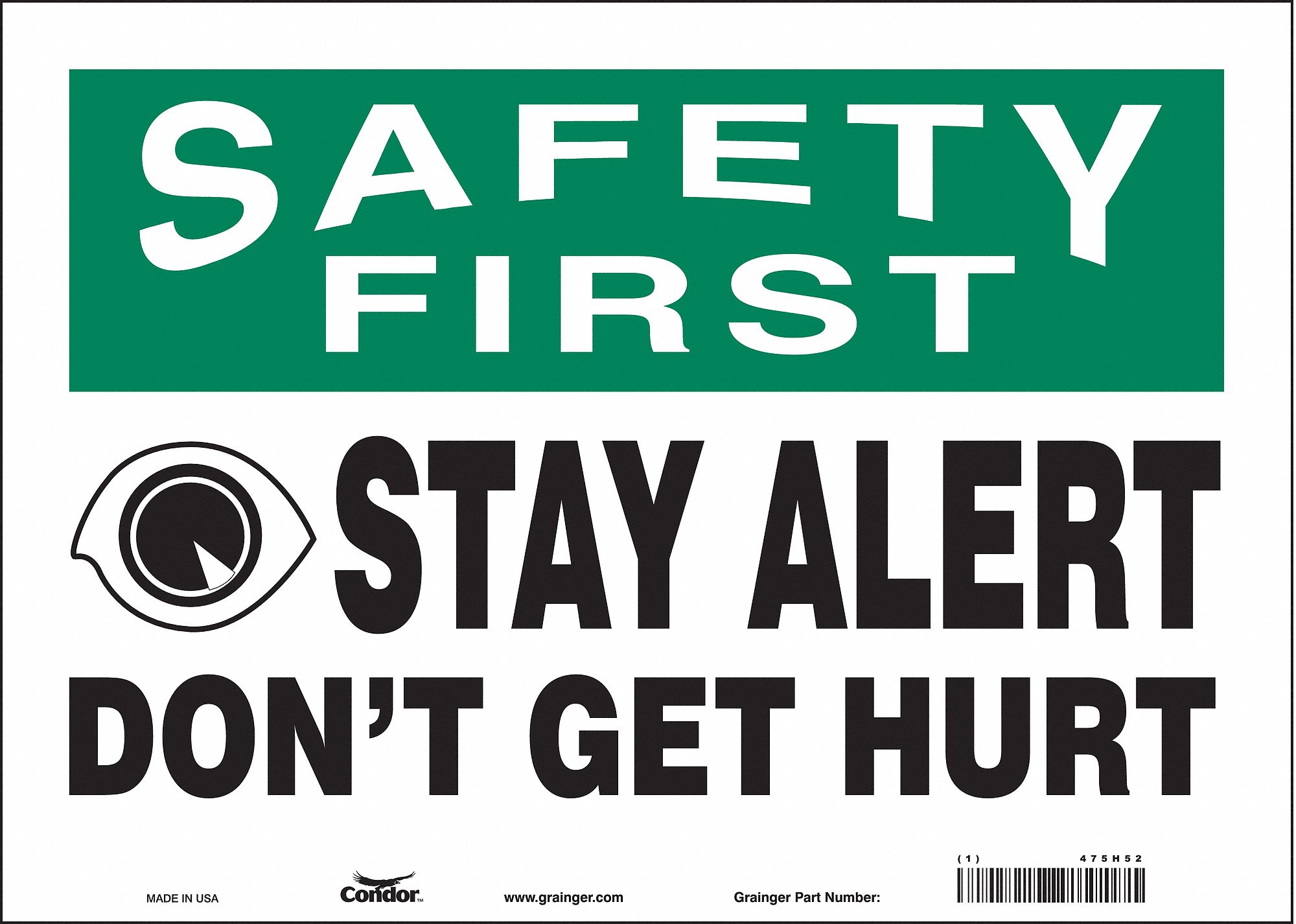 Vinyl, Adhesive Sign Mounting, Safety Sign - 475H52|475H52 - Grainger