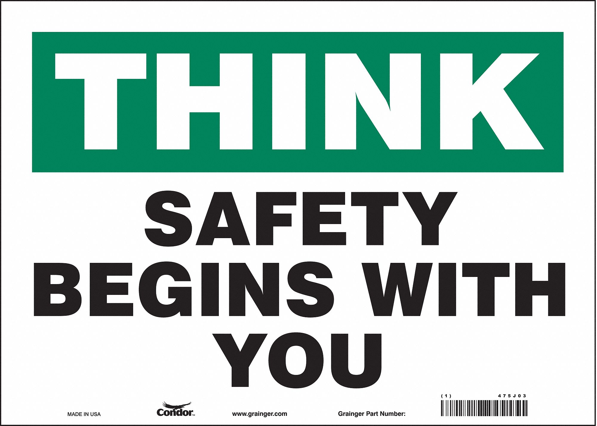Vinyl, Adhesive Sign Mounting, Safety Sign - 475J03|475J03 - Grainger