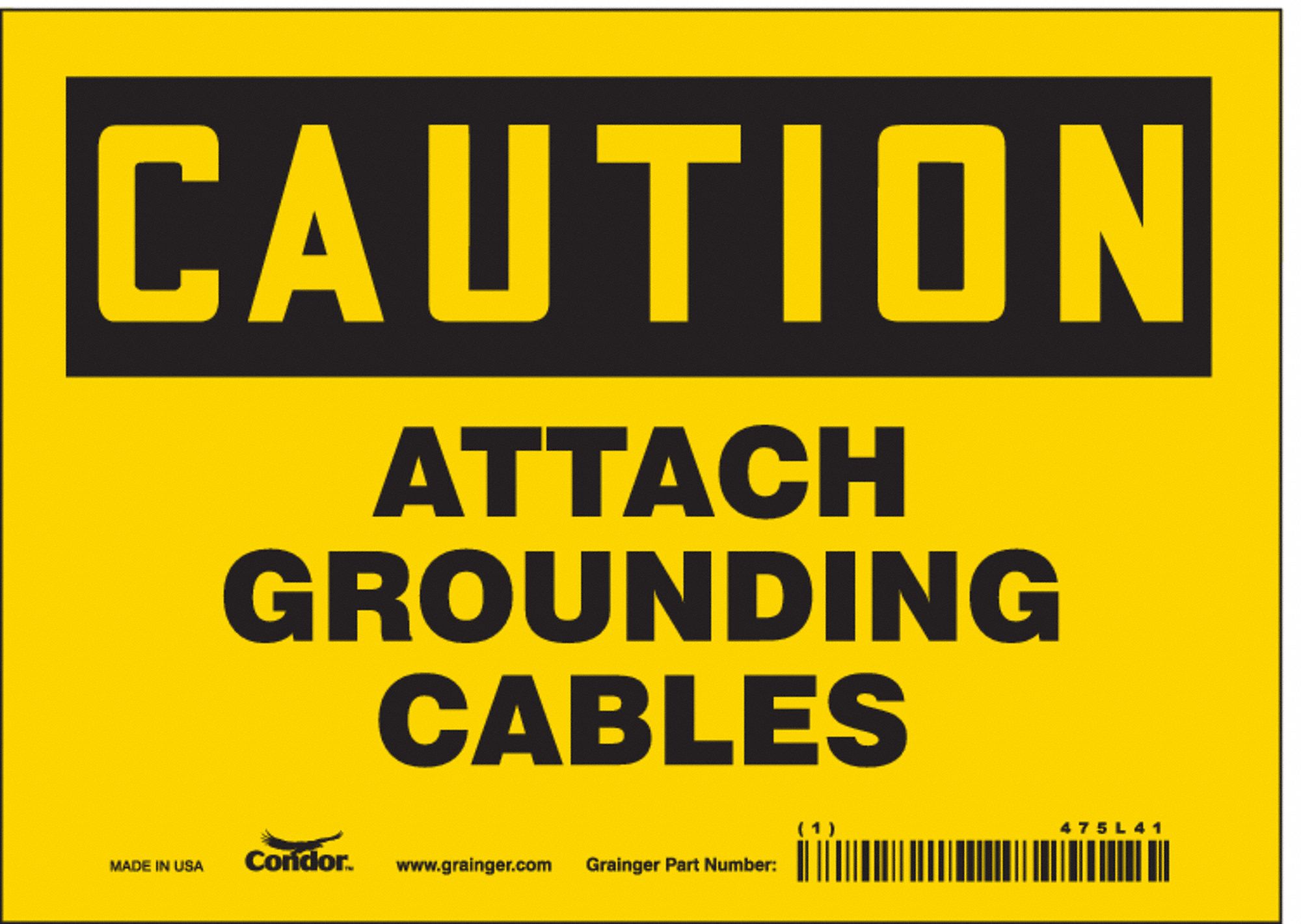 Vinyl, Adhesive Sign Mounting, Safety Sign - 475L41|475L41 - Grainger