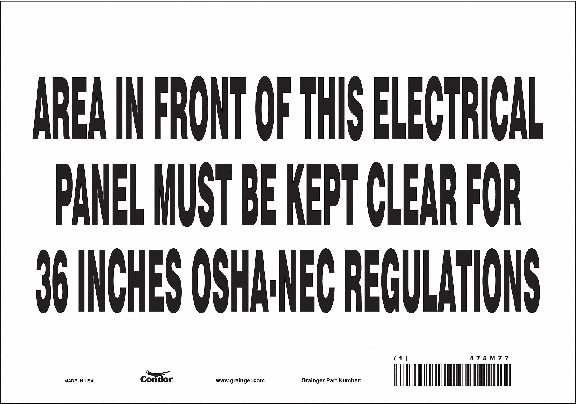 Vinyl, Adhesive Sign Mounting, Safety Sign - 475M77|475M77 - Grainger