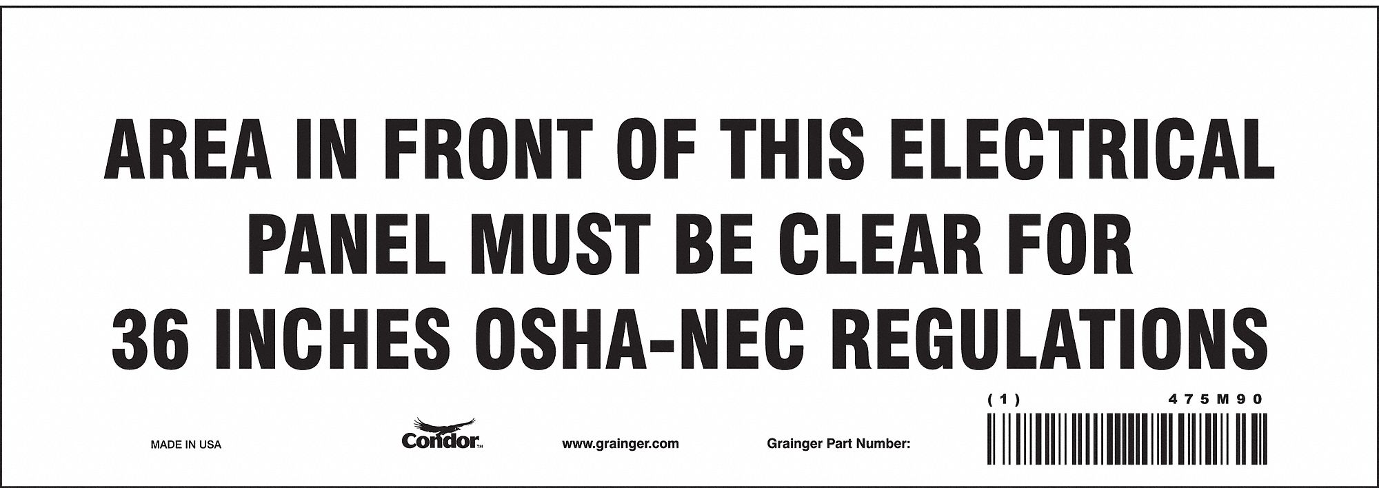 Vinyl, Adhesive Sign Mounting, Safety Sign - 475M90|475M90 - Grainger