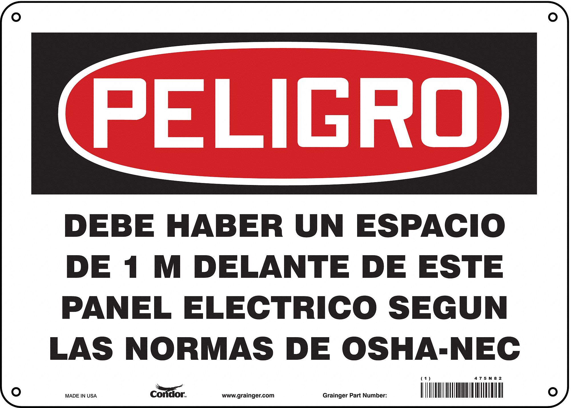 Aluminum, Mounting Holes Sign Mounting, Safety Sign - 475N82|475N82 ...