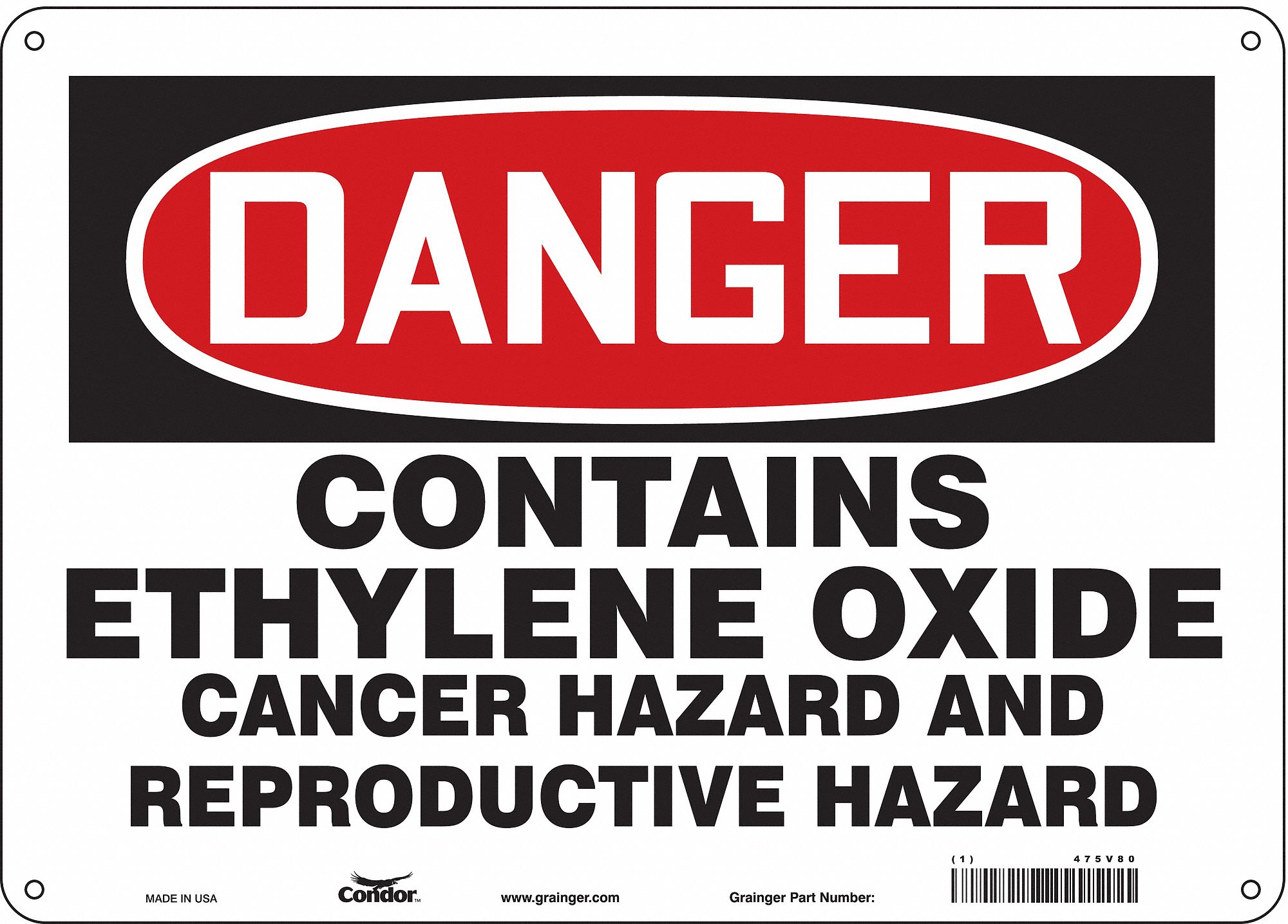 Polyethylene, Mounting Holes Sign Mounting, Safety Sign - 475V80|475V80 ...