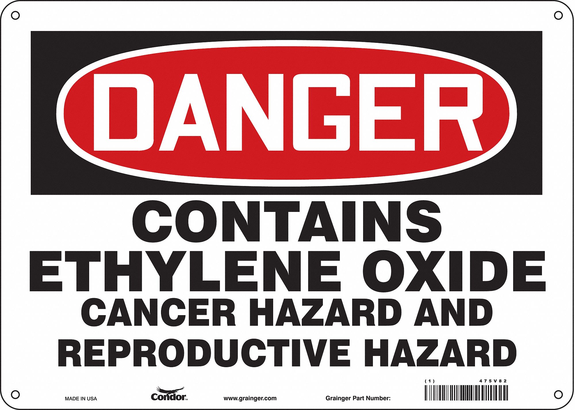 Vinyl, Adhesive Sign Mounting, Safety Sign - 475V82|475V82 - Grainger