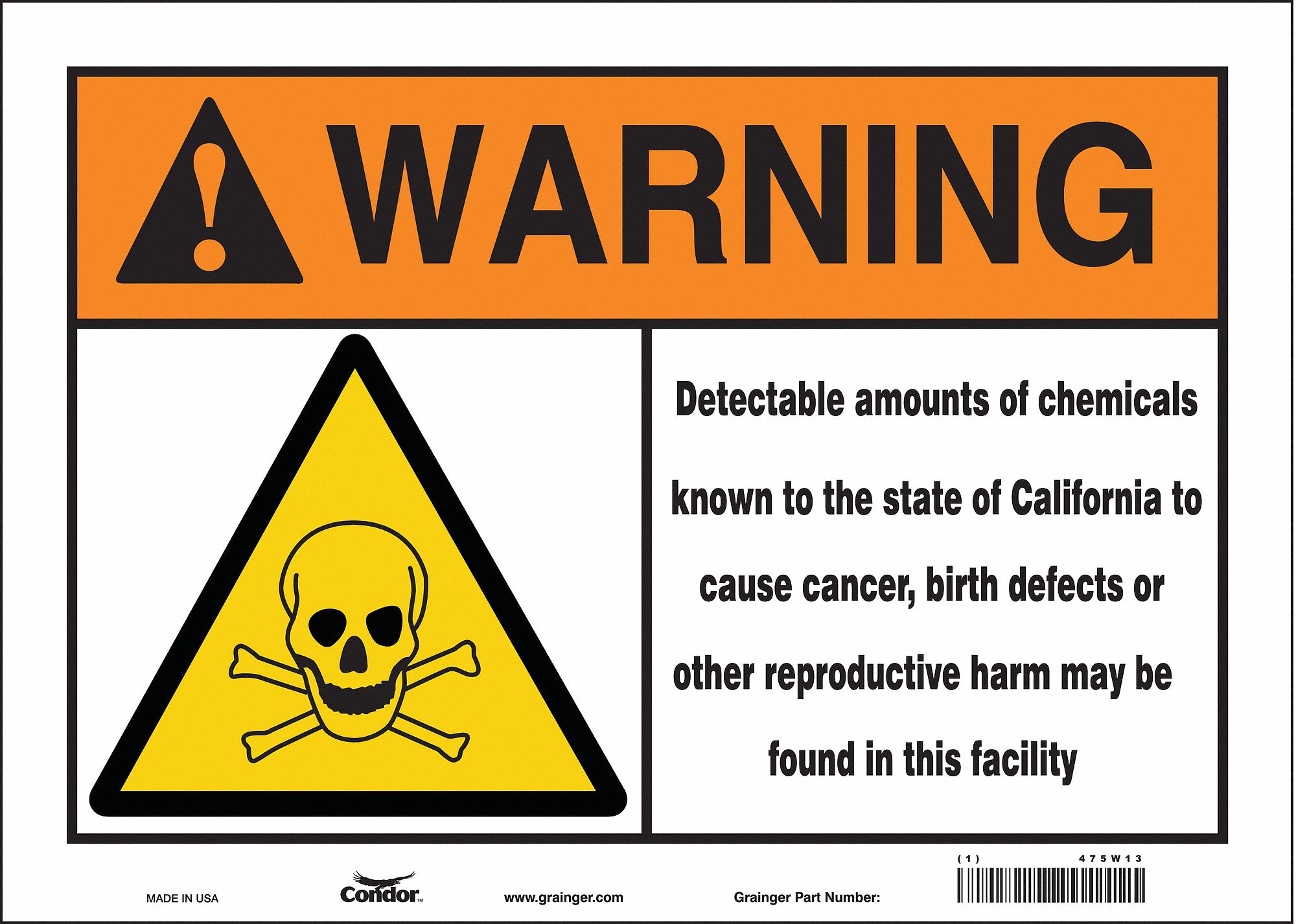 Safety Sign - 475W13|475W13 - Grainger