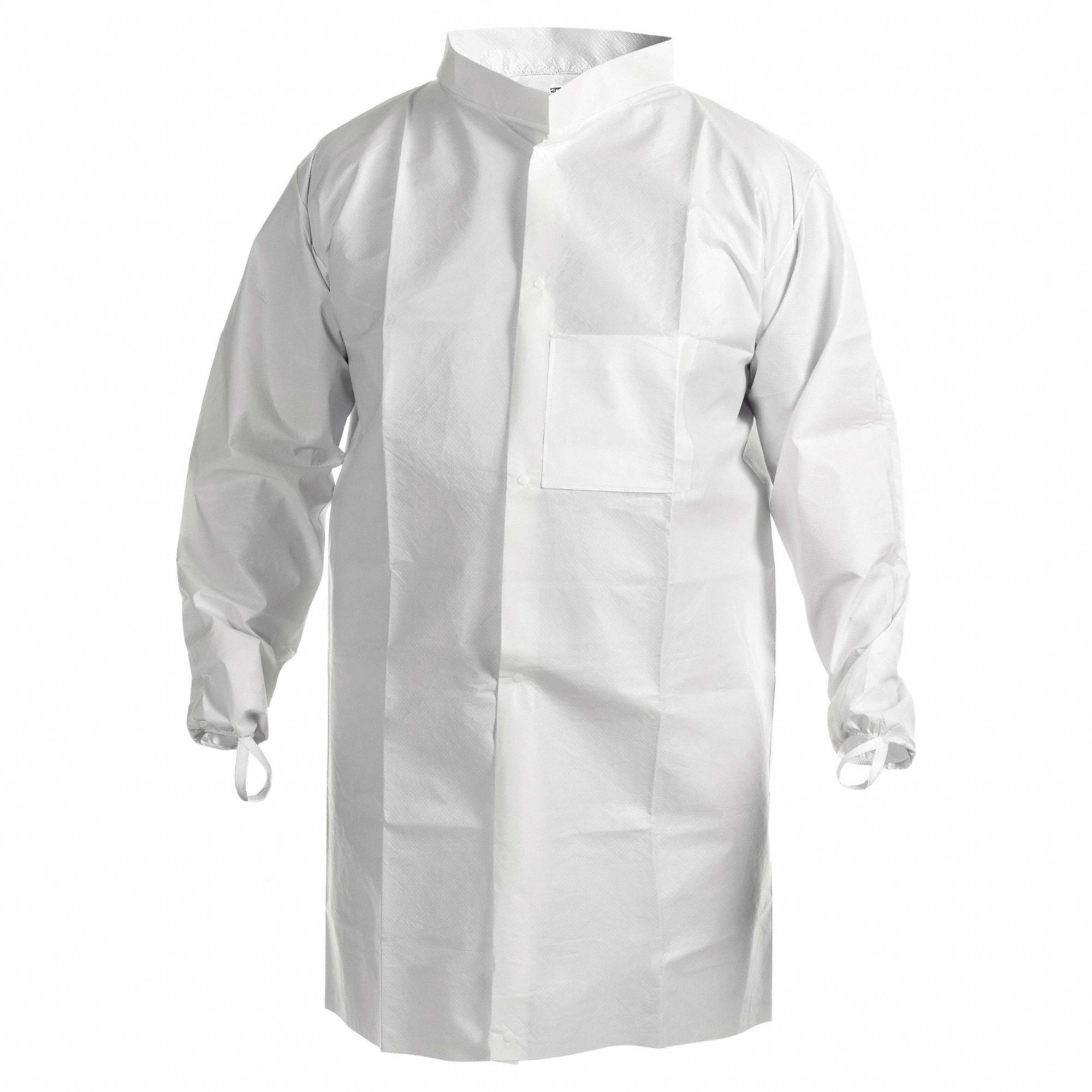 KIMTECH, SMS, M, Cleanroom Lab Coat, High Collar, Thumb Loops, Splash ...
