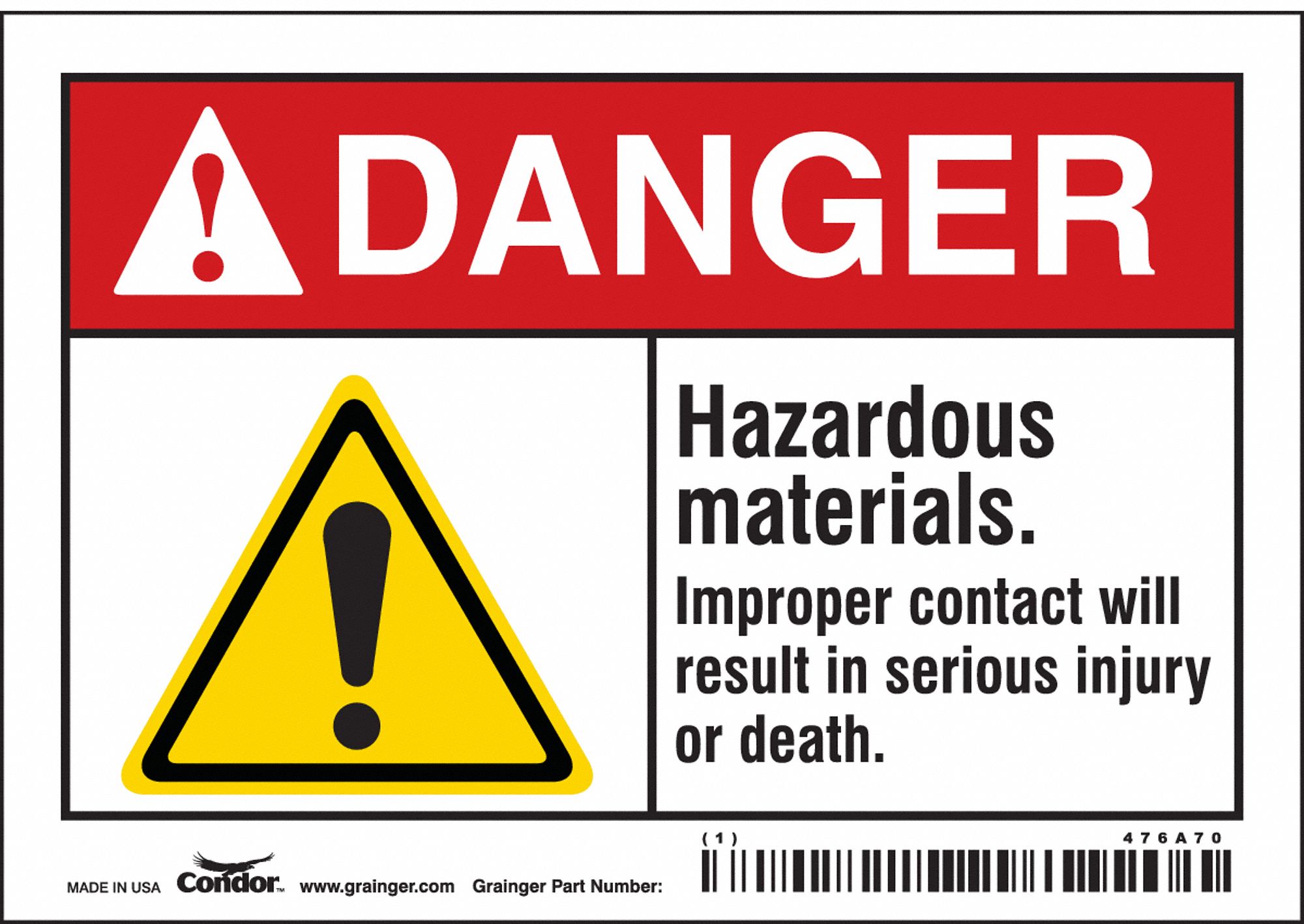 Vinyl, Adhesive Sign Mounting, Safety Sign - 476A70|476A70 - Grainger