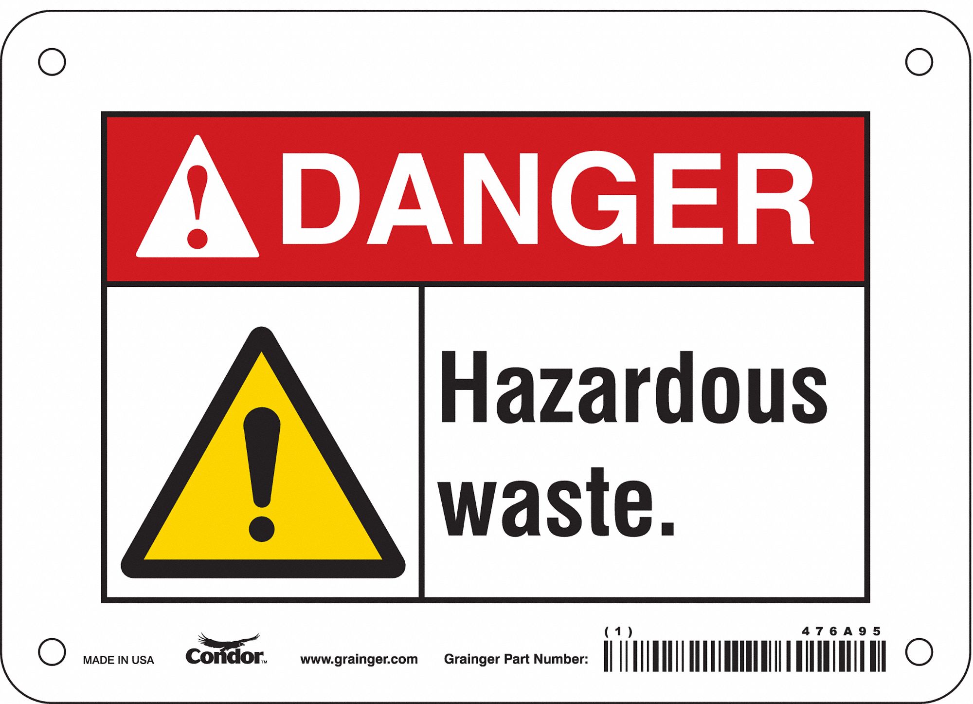 Vinyl, Adhesive Sign Mounting, Safety Sign - 476A95|476A95 - Grainger