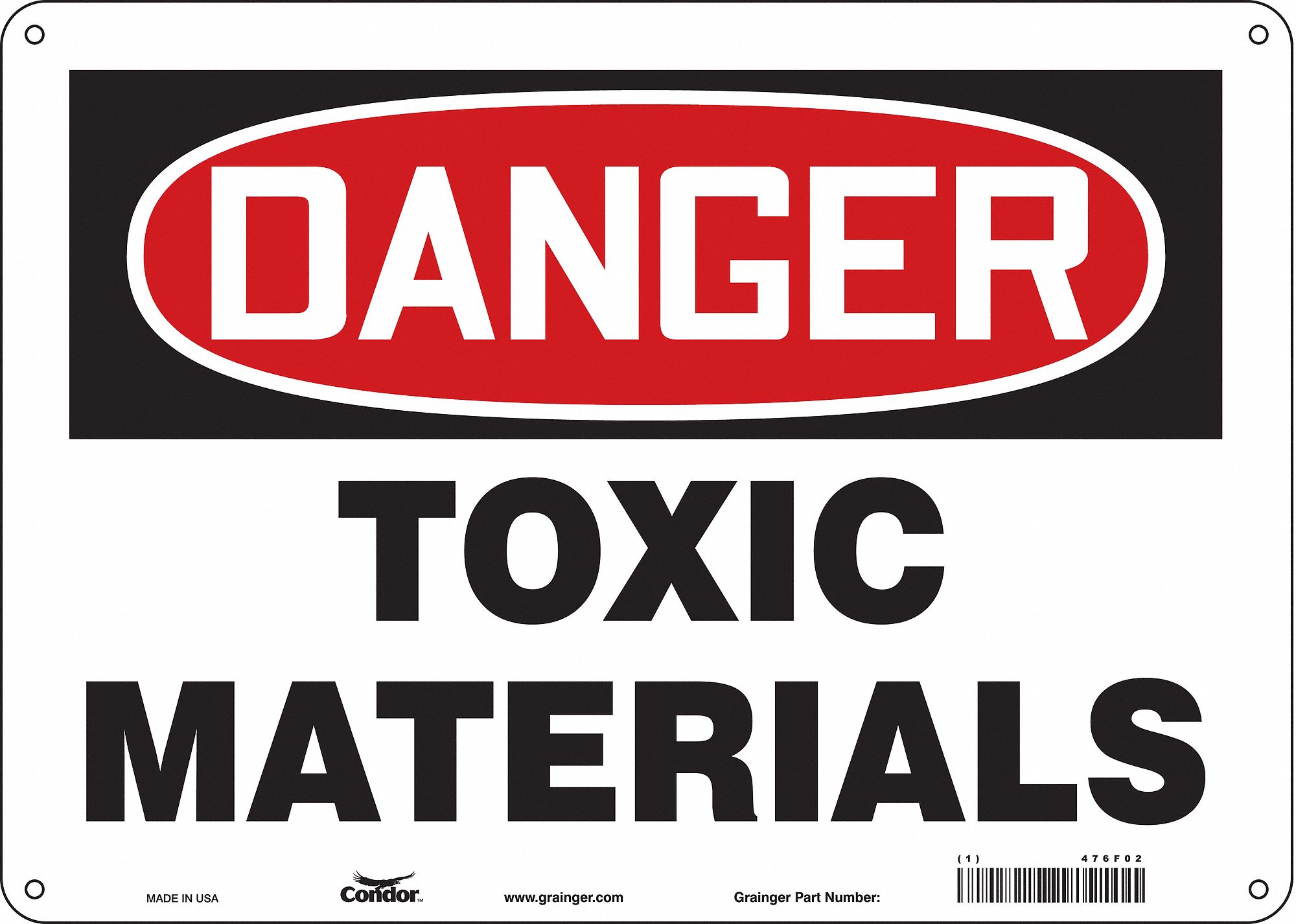 Aluminum, Mounting Holes Sign Mounting, Safety Sign - 476F02|476F02 ...