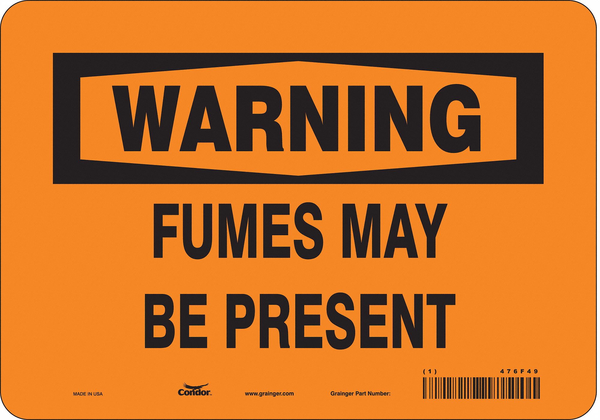 Vinyl, Adhesive Sign Mounting, Safety Sign - 476F49|476F49 - Grainger