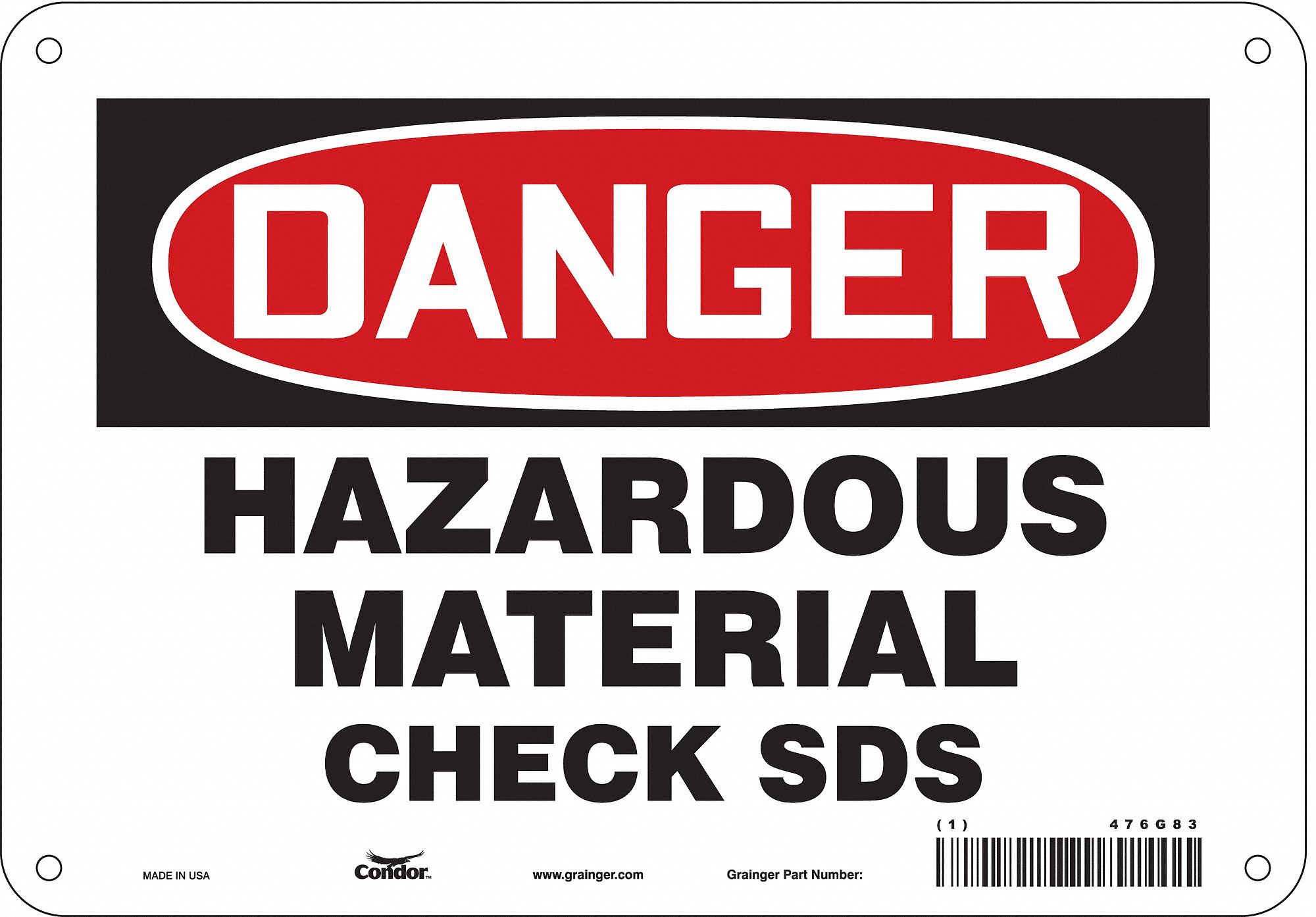 Vinyl, Adhesive Sign Mounting, Safety Sign - 476G83|476G83 - Grainger