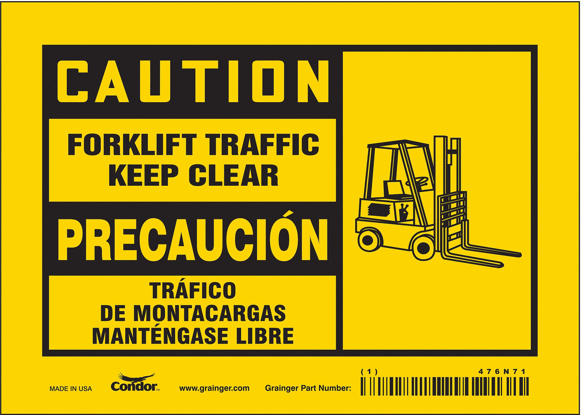 Vinyl, Adhesive Sign Mounting, Safety Sign - 476N71|476N71 - Grainger