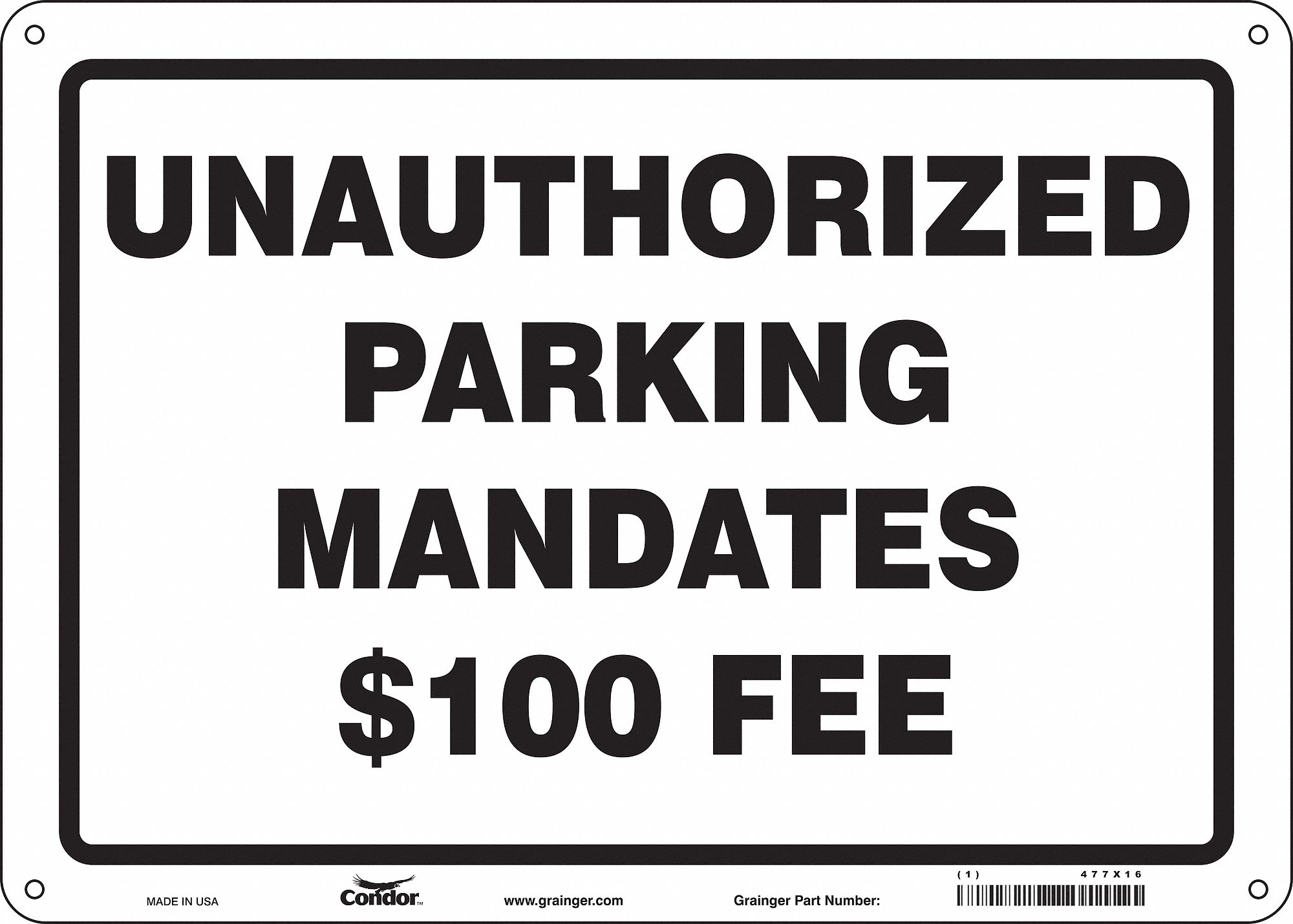 10 in x 14 in Nominal Sign Size, Aluminum, Traffic Sign - 477X16|477X16 ...