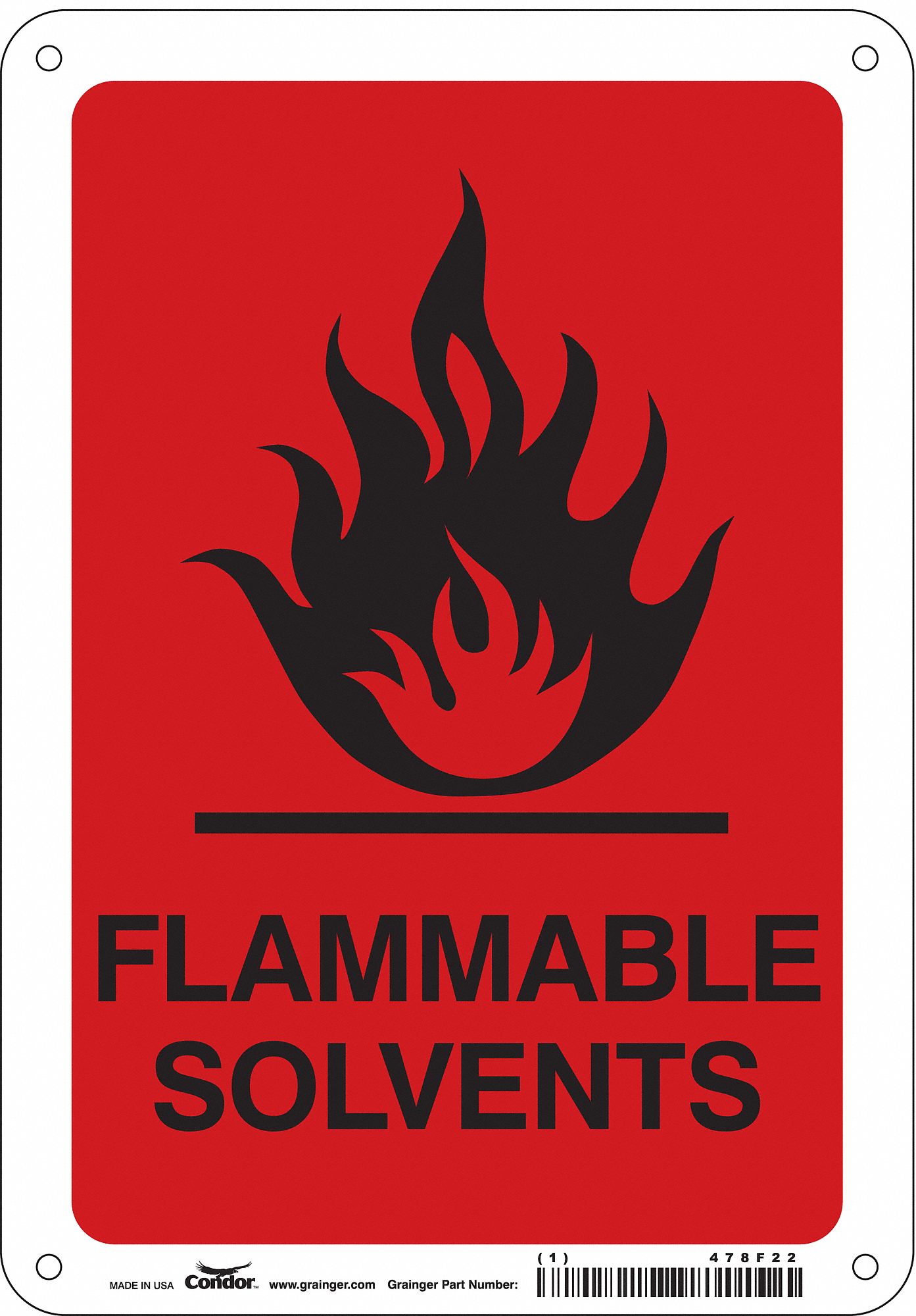 Polyethylene, Mounting Holes Sign Mounting, Safety Sign - 478F22|478F22 ...