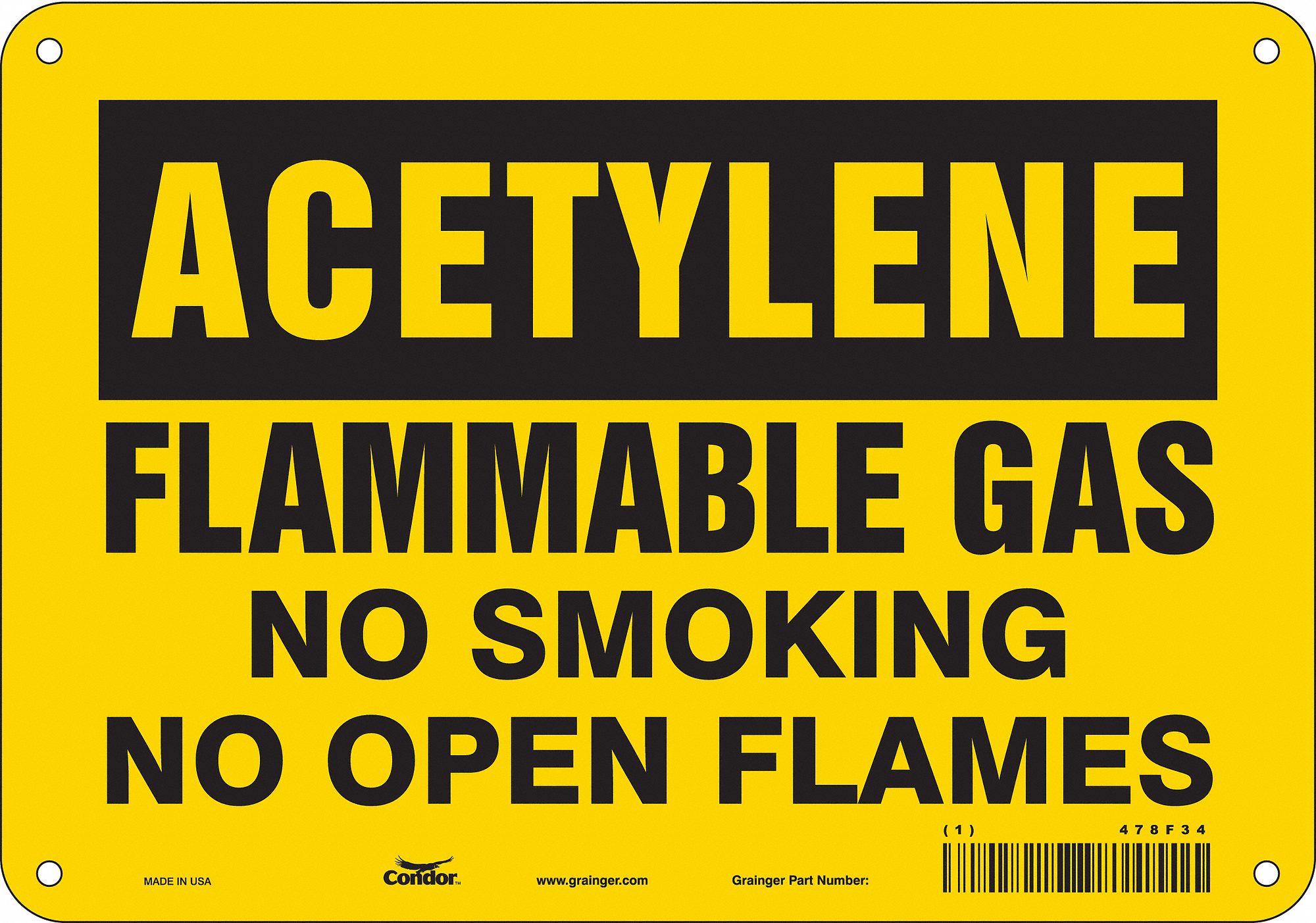 Polyethylene, Mounting Holes Sign Mounting, Safety Sign - 478F34|478F34 ...