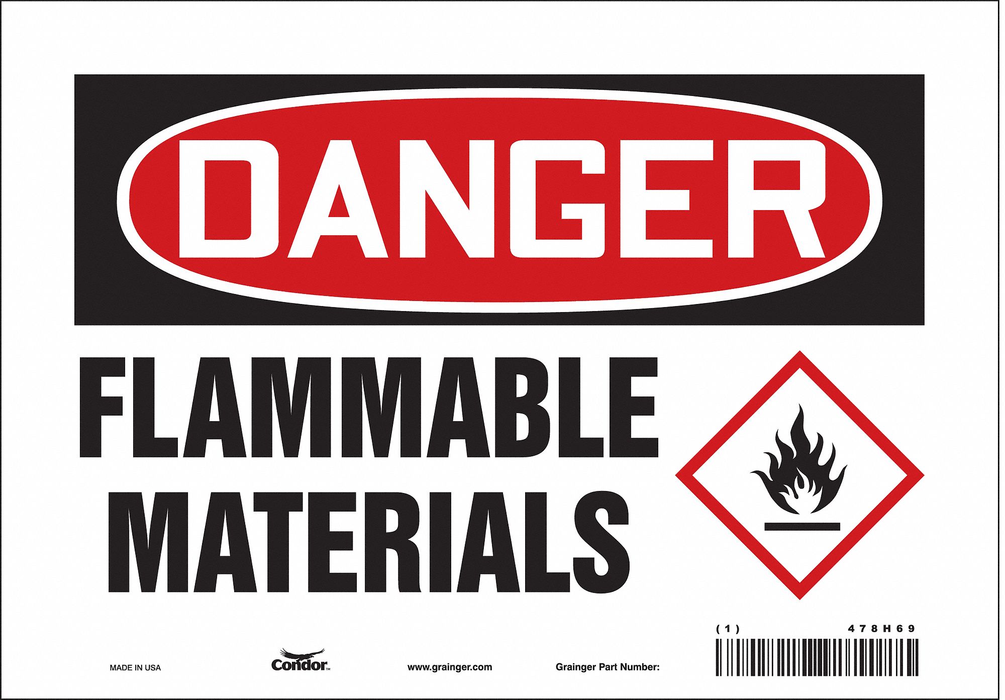 Vinyl, Adhesive Sign Mounting, Safety Sign - 478H69|478H69 - Grainger
