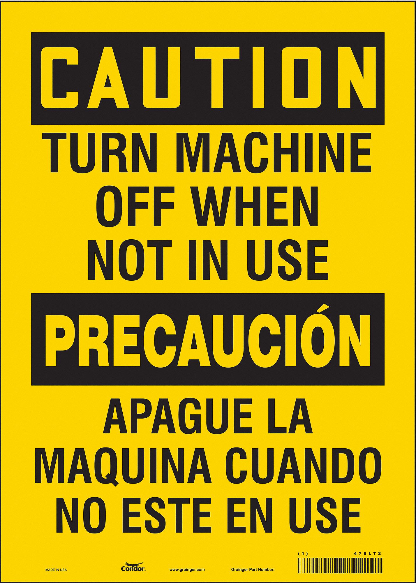 Vinyl, Adhesive Sign Mounting, Safety Sign - 478L72|478L72 - Grainger