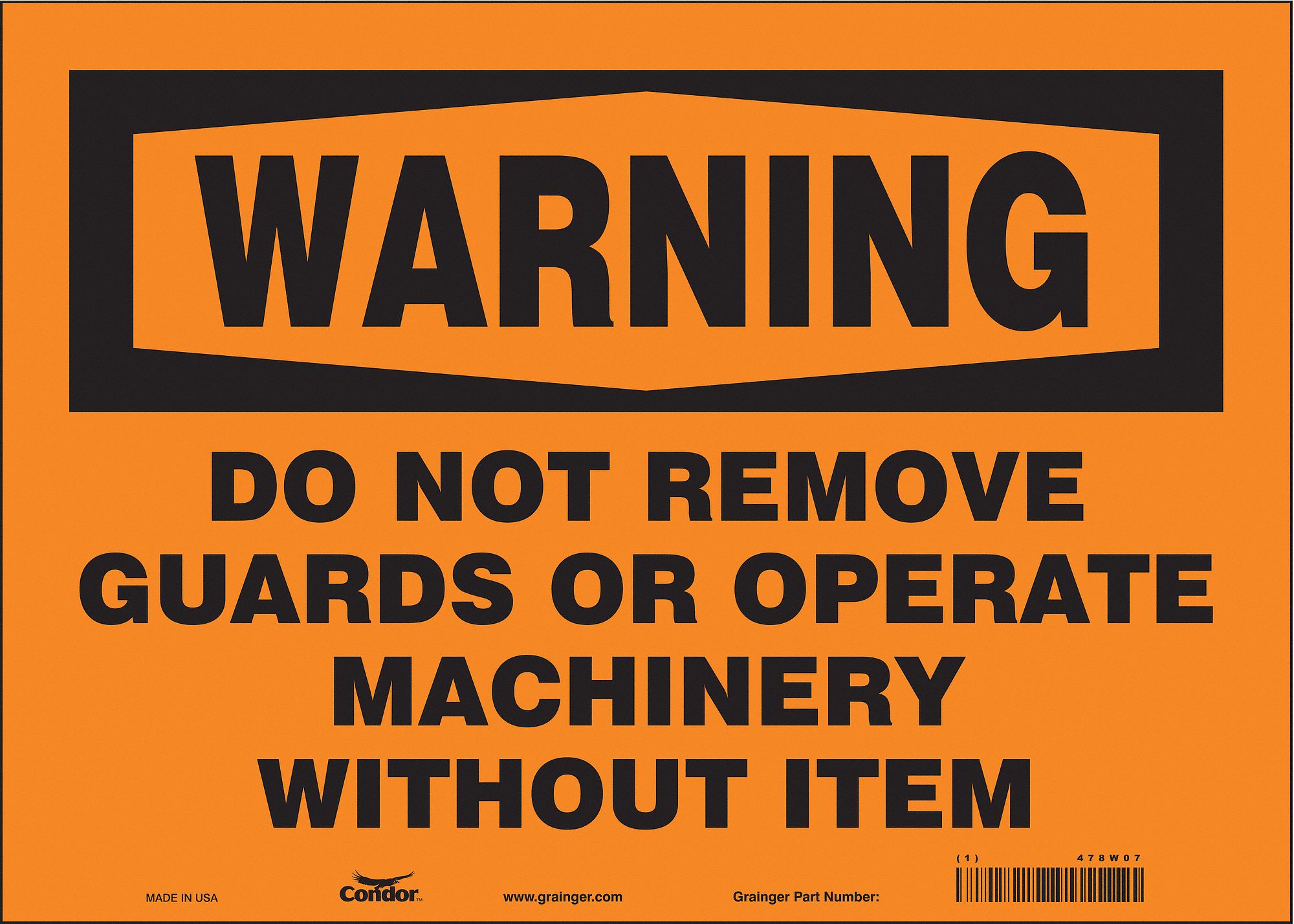 Vinyl, Adhesive Sign Mounting, Safety Sign - 478W07|478W07 - Grainger