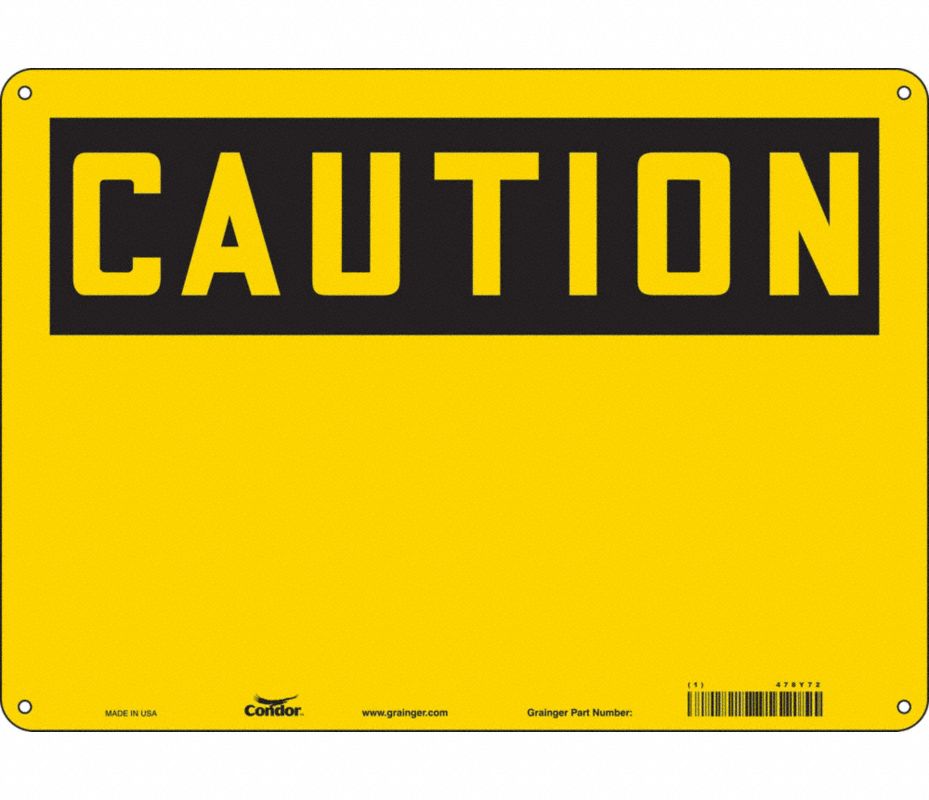CONDOR Letrero de Seguridad, Encabezado: Caution, Material Plástico ...