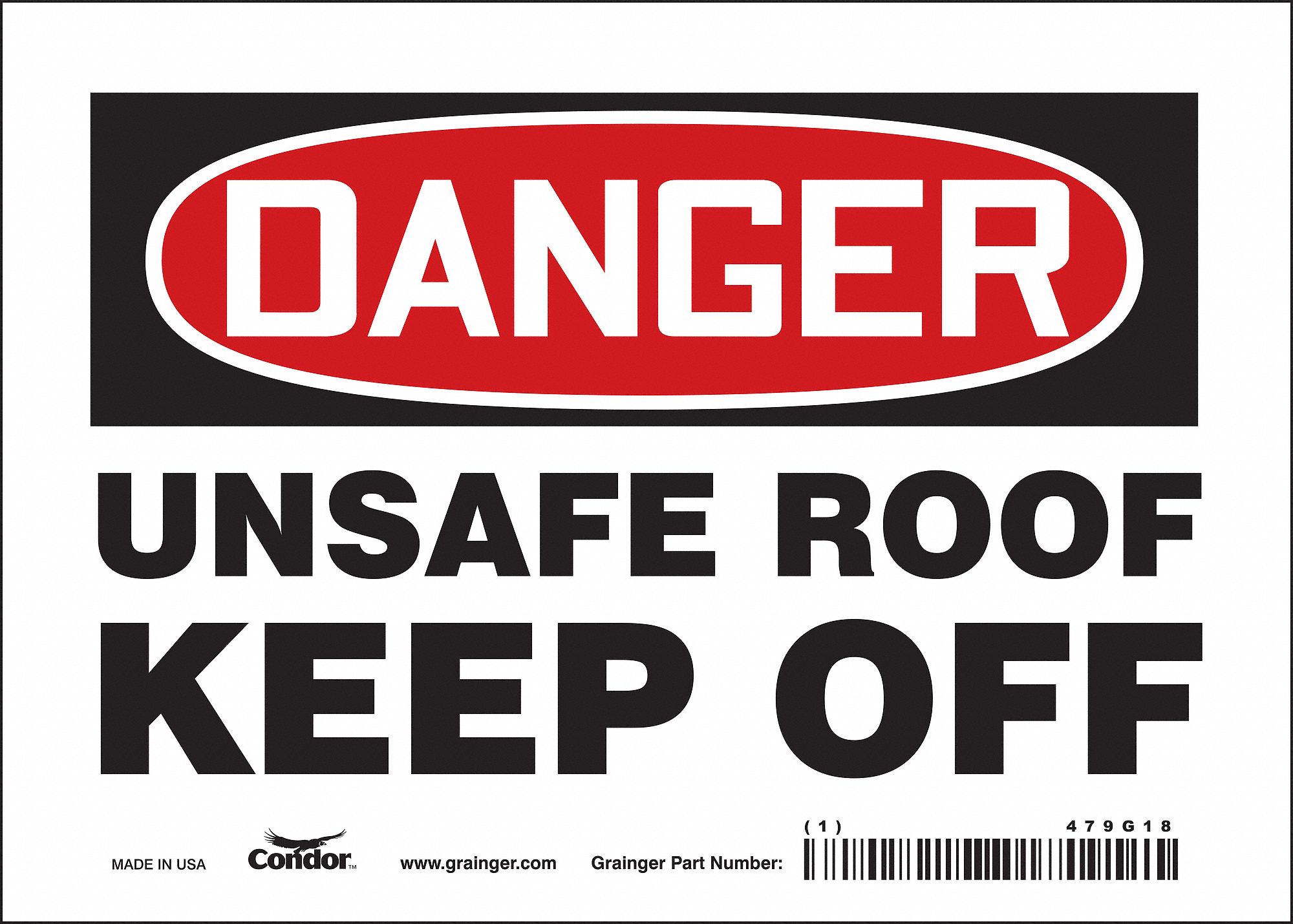 Vinyl, Adhesive Sign Mounting, Safety Sign - 479G18|479G18 - Grainger