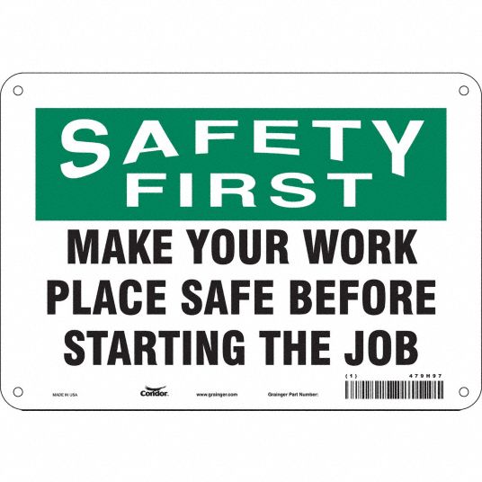 Aluminum, Mounting Holes Sign Mounting, Safety Sign - 479H97|479H97 ...