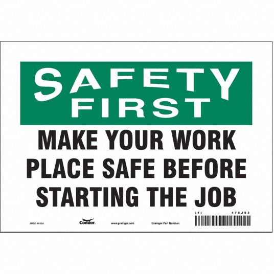 Vinyl, Adhesive Sign Mounting, Safety Sign - 479J03|479J03 - Grainger