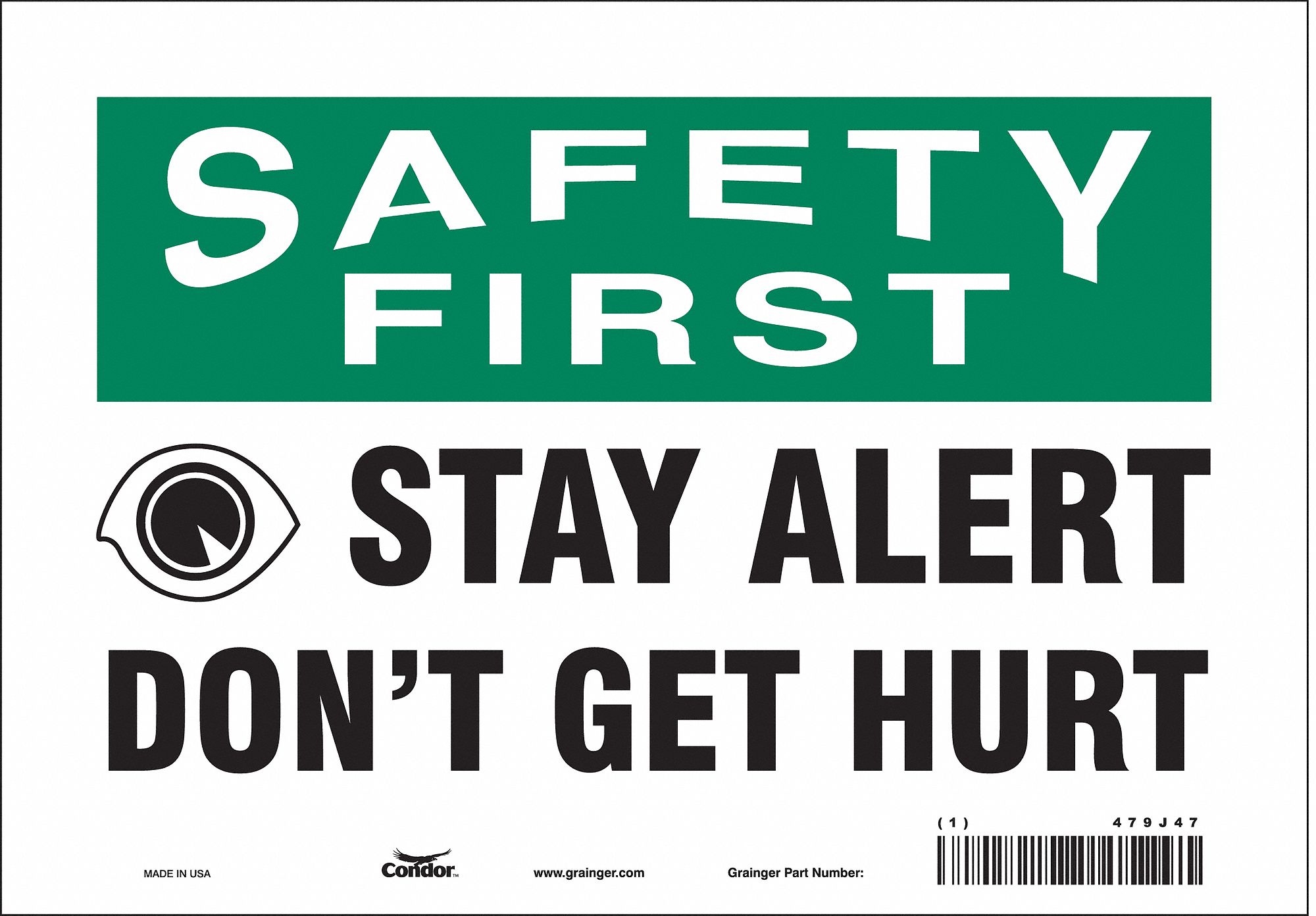 Vinyl, Adhesive Sign Mounting, Safety Sign - 479J47|479J47 - Grainger