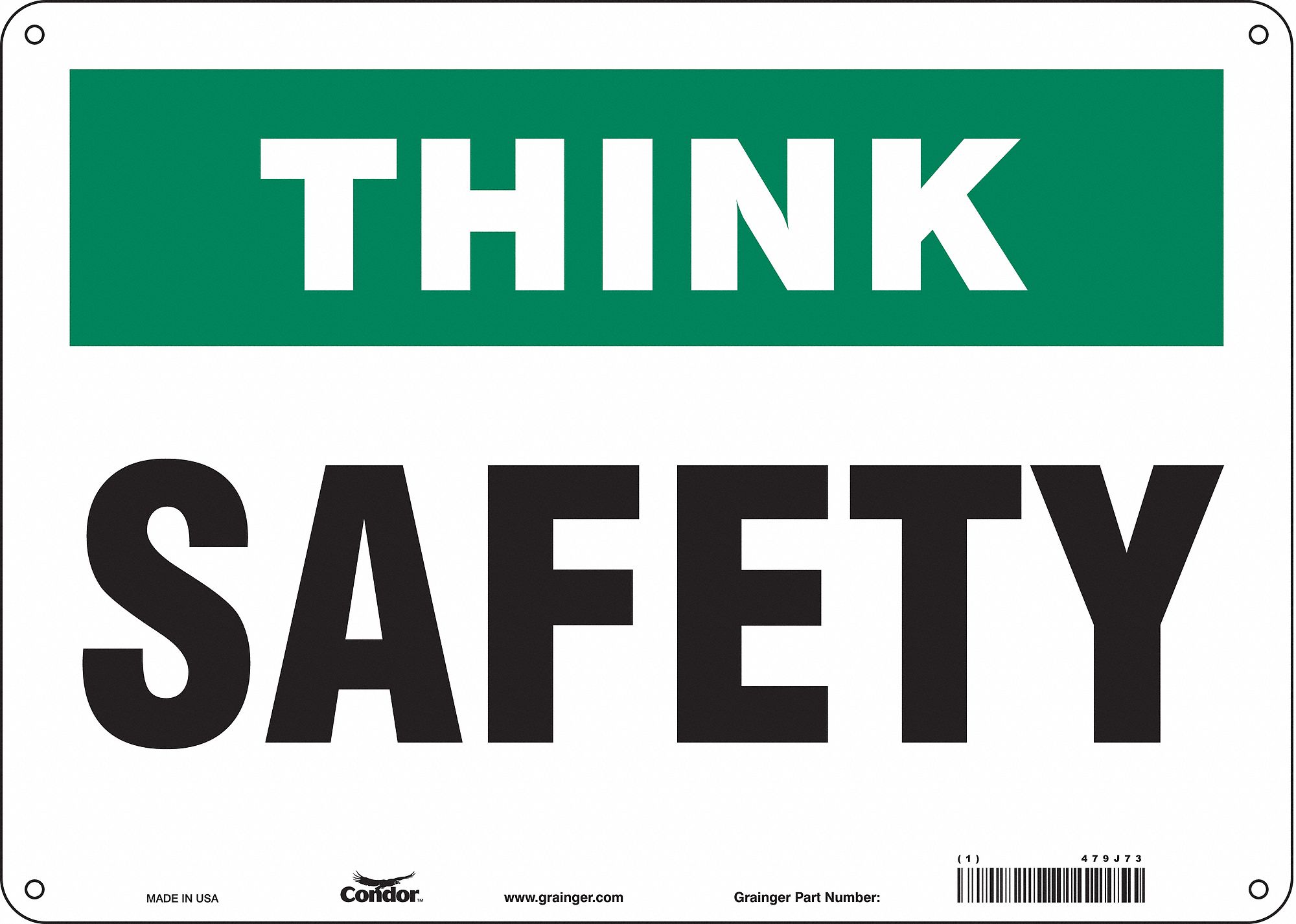 Aluminum, Mounting Holes Sign Mounting, Safety Sign - 479J73|479J73 ...