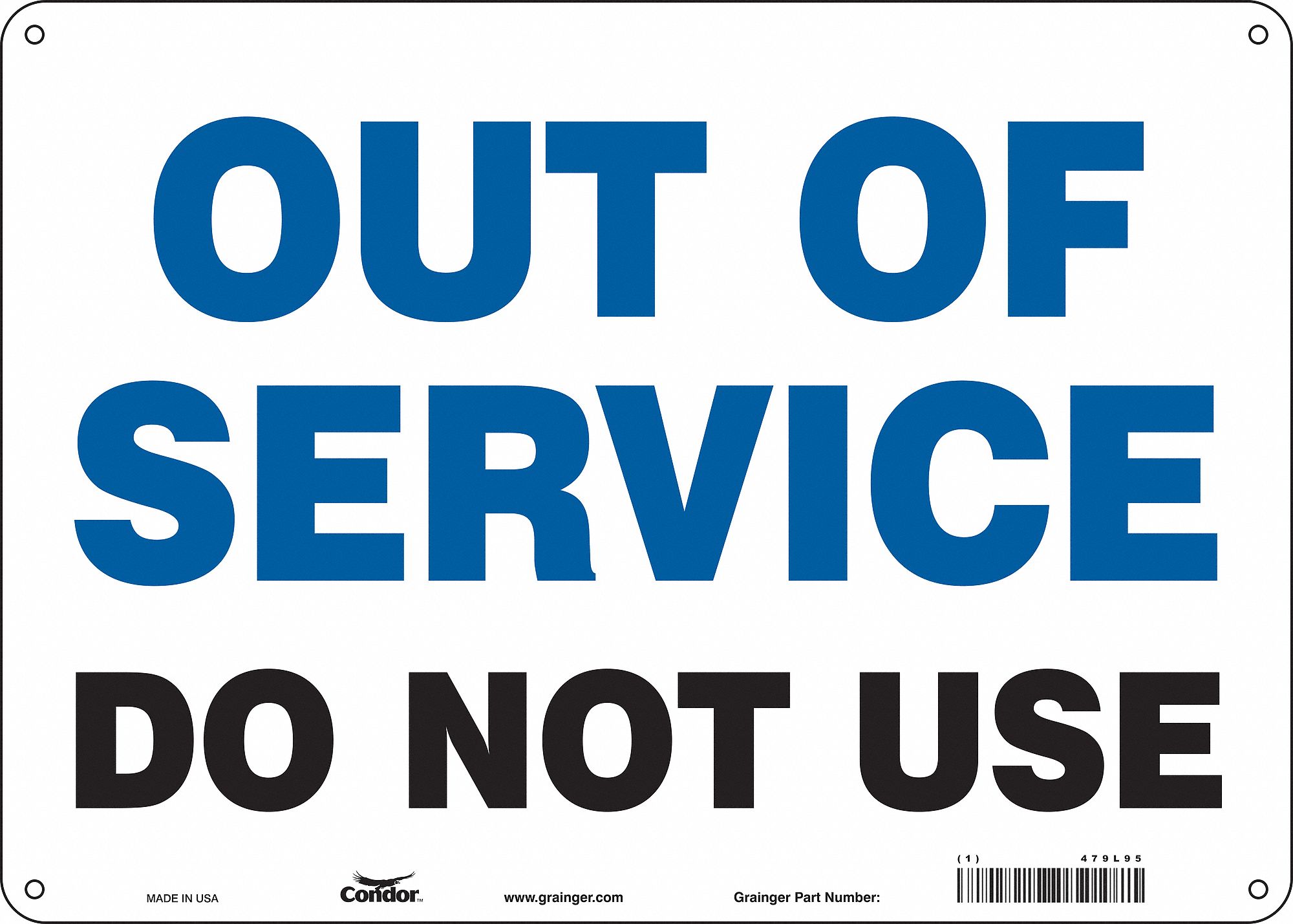 Polyethylene, Mounting Holes Sign Mounting, Safety Sign - 479L95|479L95 ...