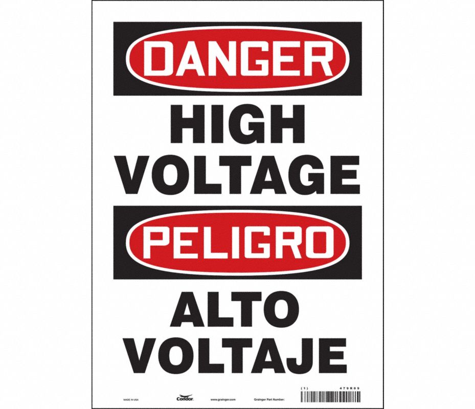 CONDOR Letrero de Seguridad, Encabezado: Danger/Peligro, Material ...