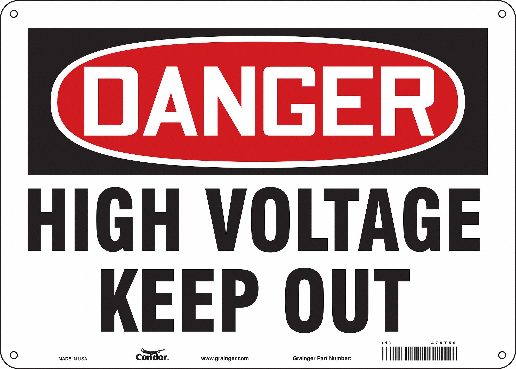 CONDOR Letrero de Seguridad, Encabezado: Danger, Material Aluminio ...